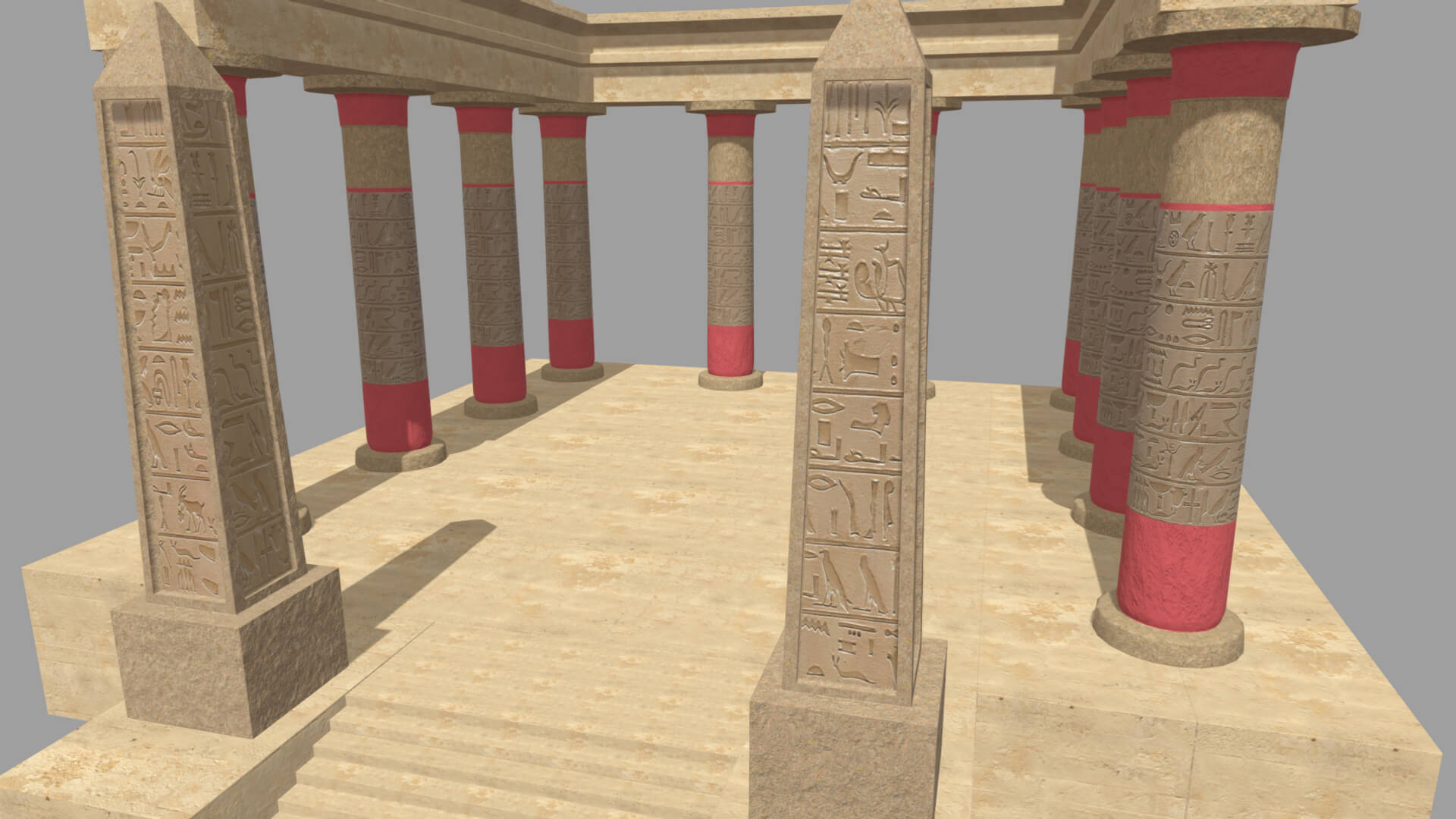 Low Poly Egyptian Temple 01 - 3D Model by ViperJr3D