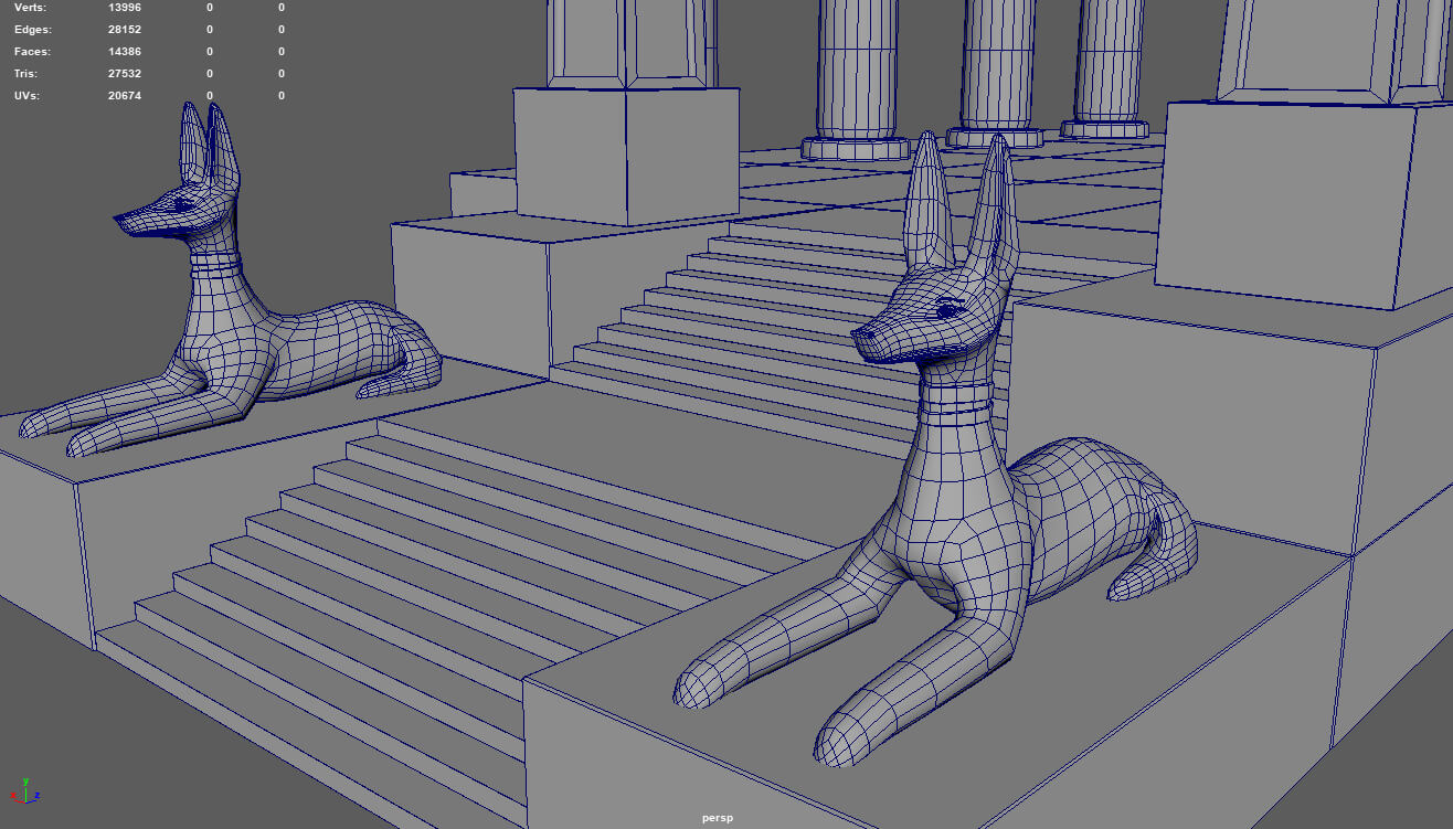 Low Poly Egyptian Temple 01 - 3D Model by ViperJr3D