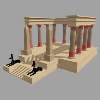 Low Poly Egyptian Temple 01 - 3D Model by ViperJr3D