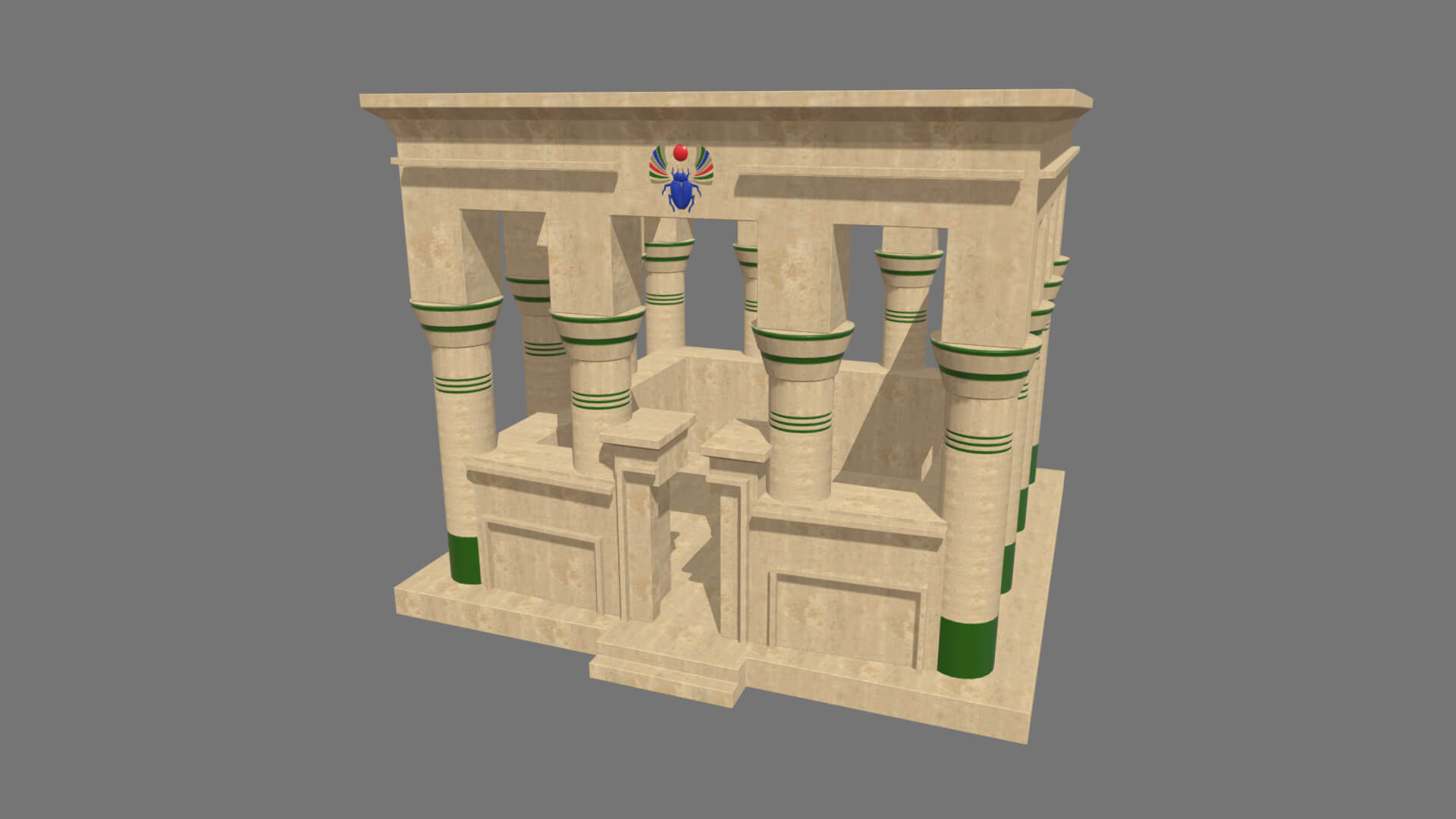 Low Poly Egyptian Temple 02 - 3D Model by ViperJr3D