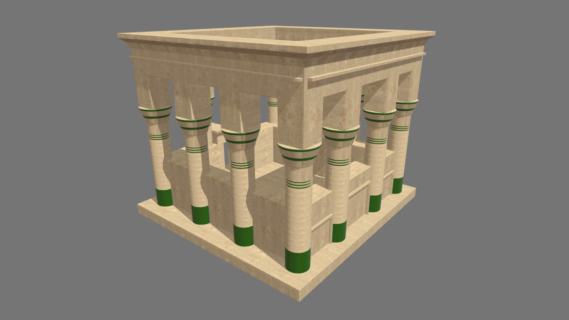 Low Poly Egyptian Temple 02 - 3D Model by ViperJr3D