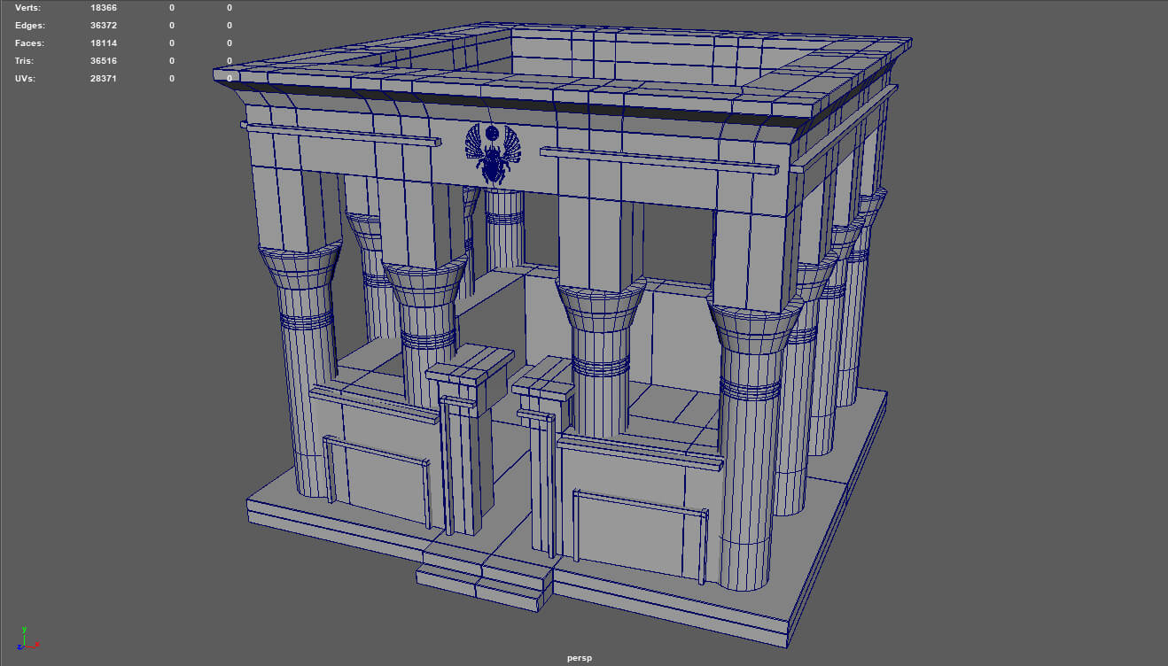 Low Poly Egyptian Temple 02 - 3D Model by ViperJr3D