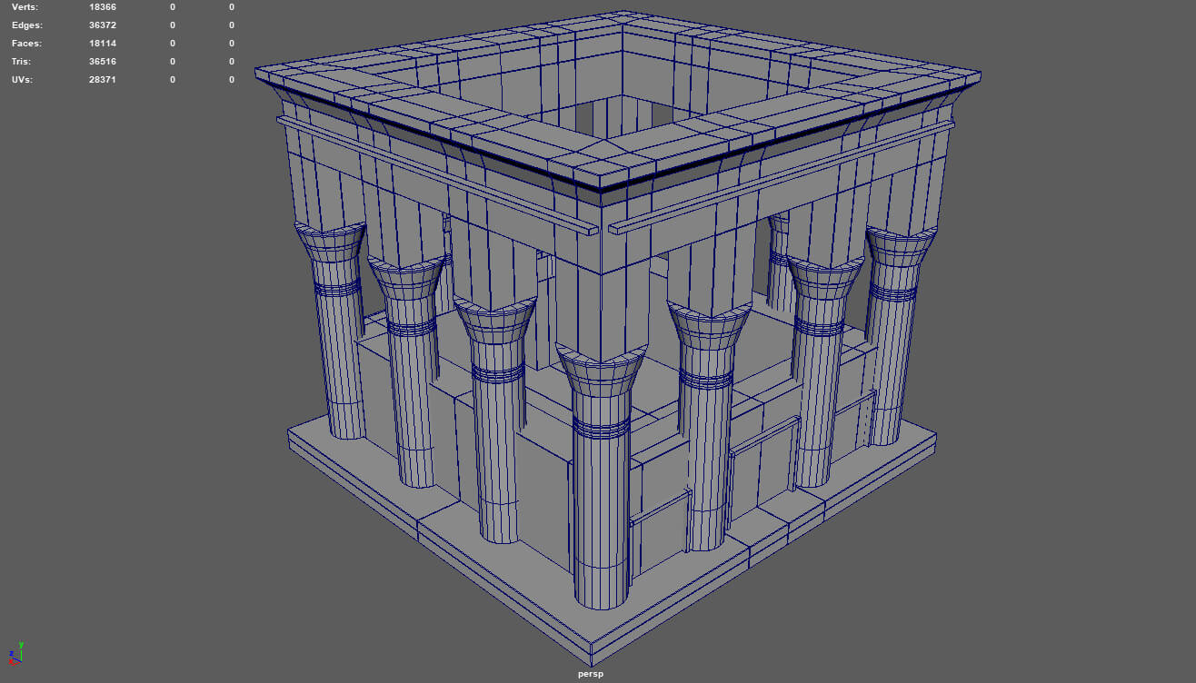 Low Poly Egyptian Temple 02 - 3D Model by ViperJr3D
