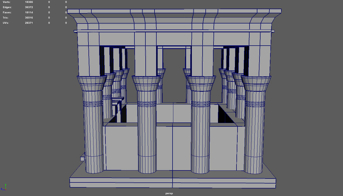 Low Poly Egyptian Temple 02 - 3D Model by ViperJr3D