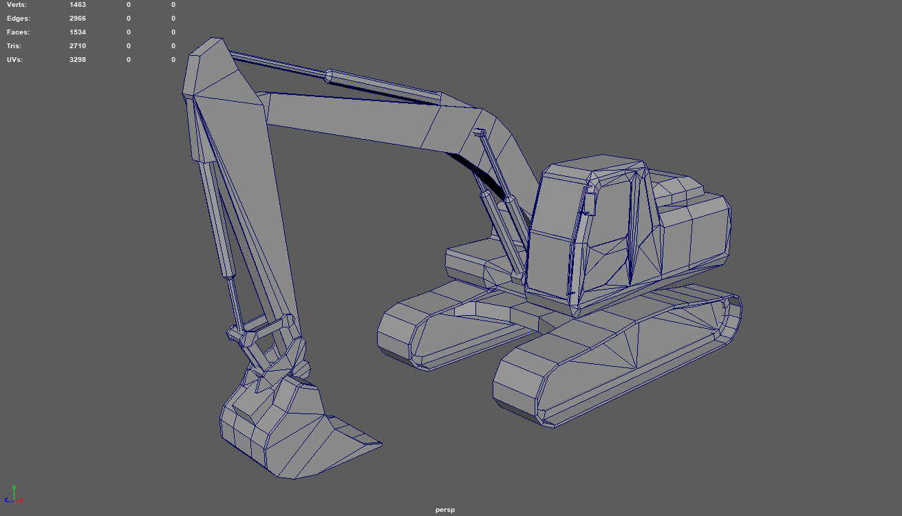 Low Poly Excavator 01 - 3D Model by ViperJr3D