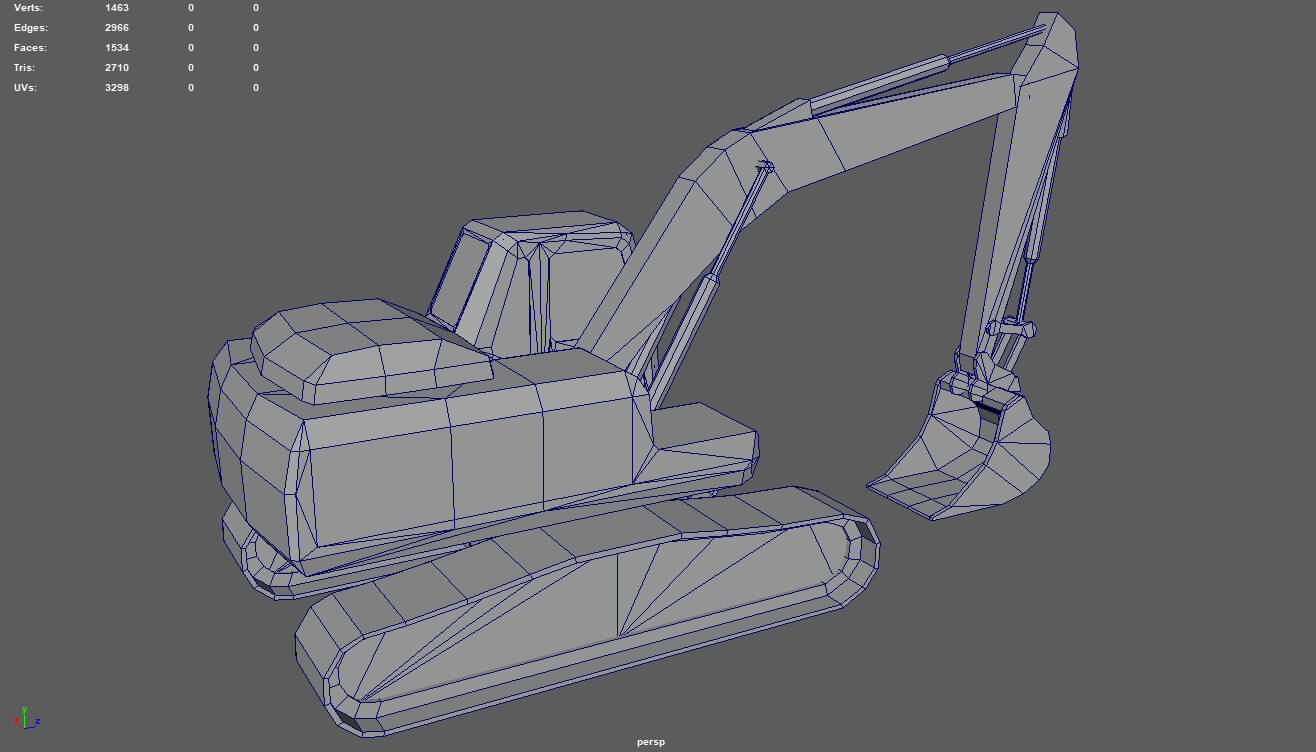 Low Poly Excavator 01 - 3D Model by ViperJr3D