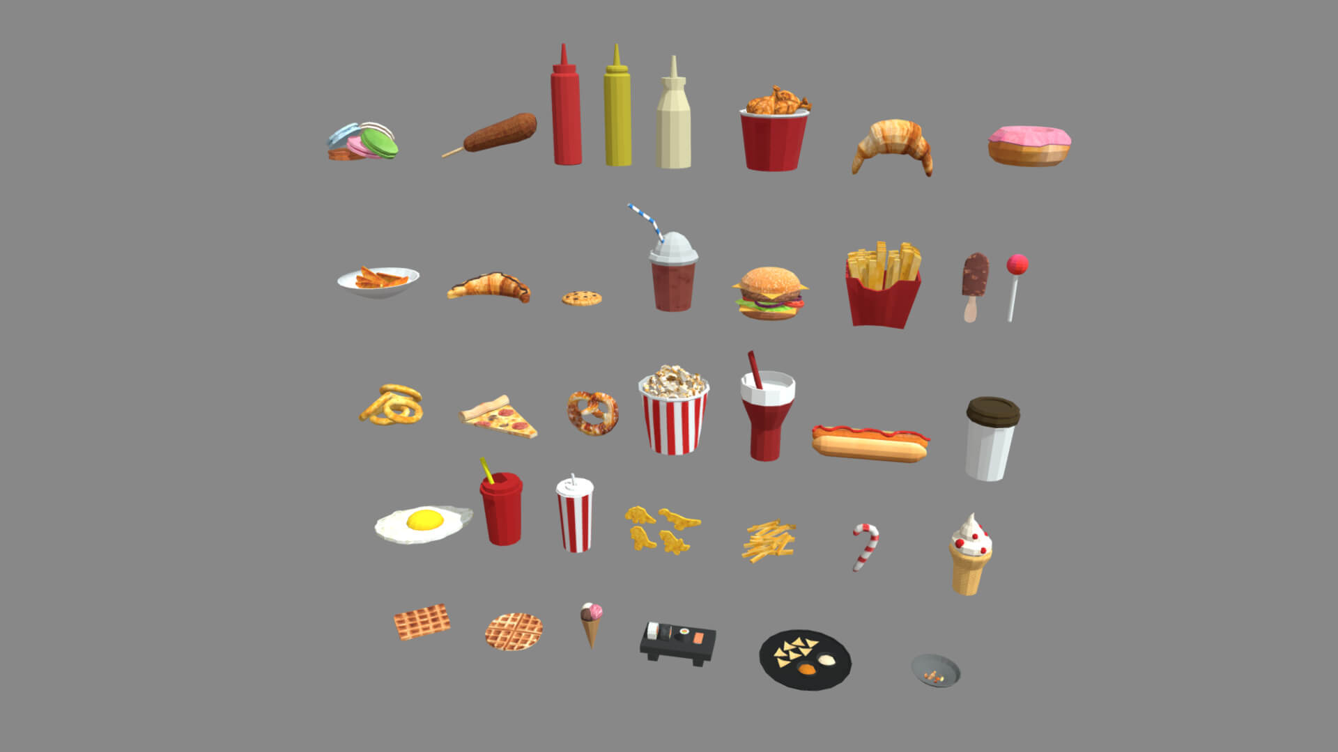 Low Poly Fast Food Pack 01 - 3D Model by ViperJr3D