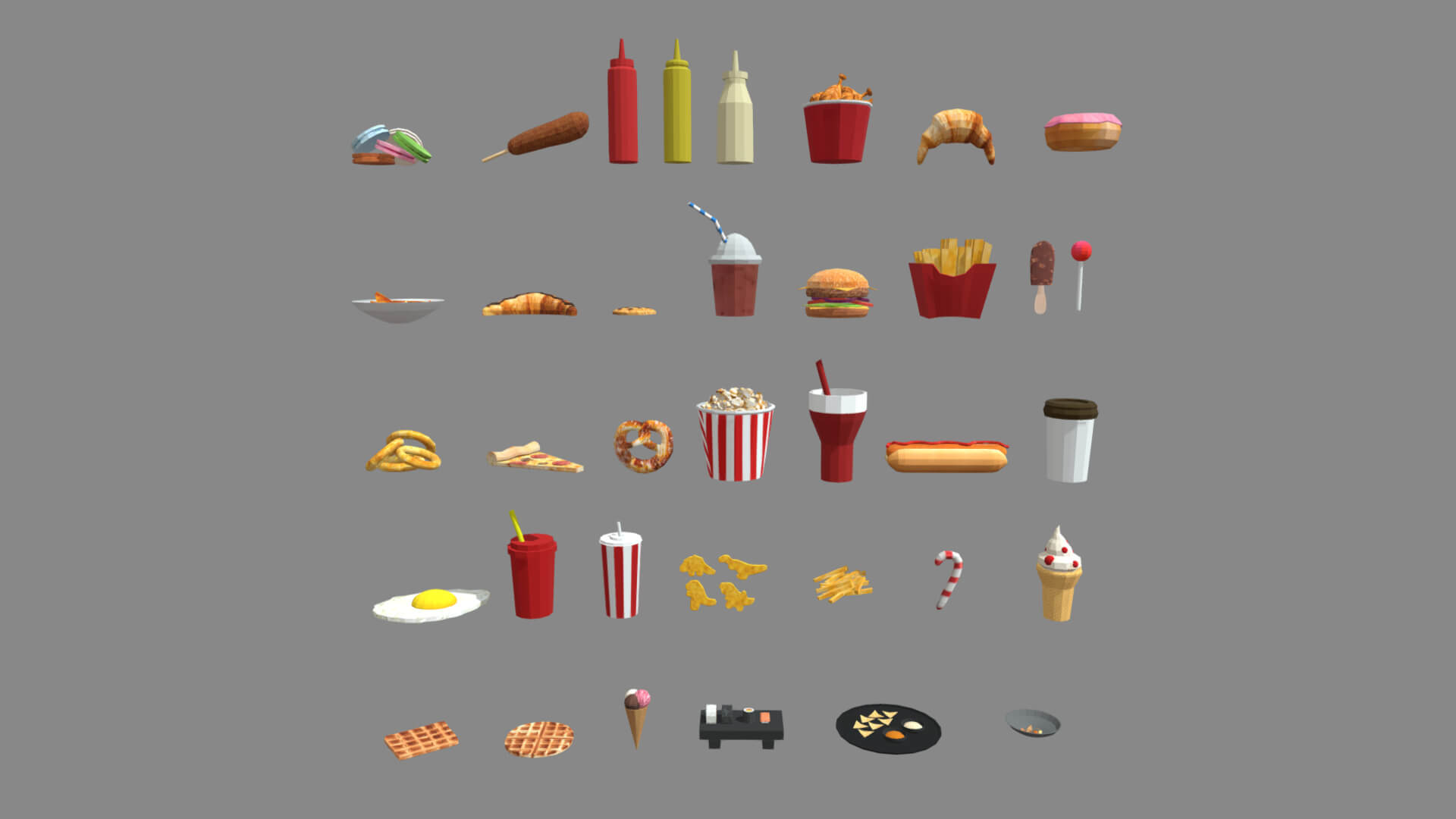 Low Poly Fast Food Pack 01 - 3D Model by ViperJr3D