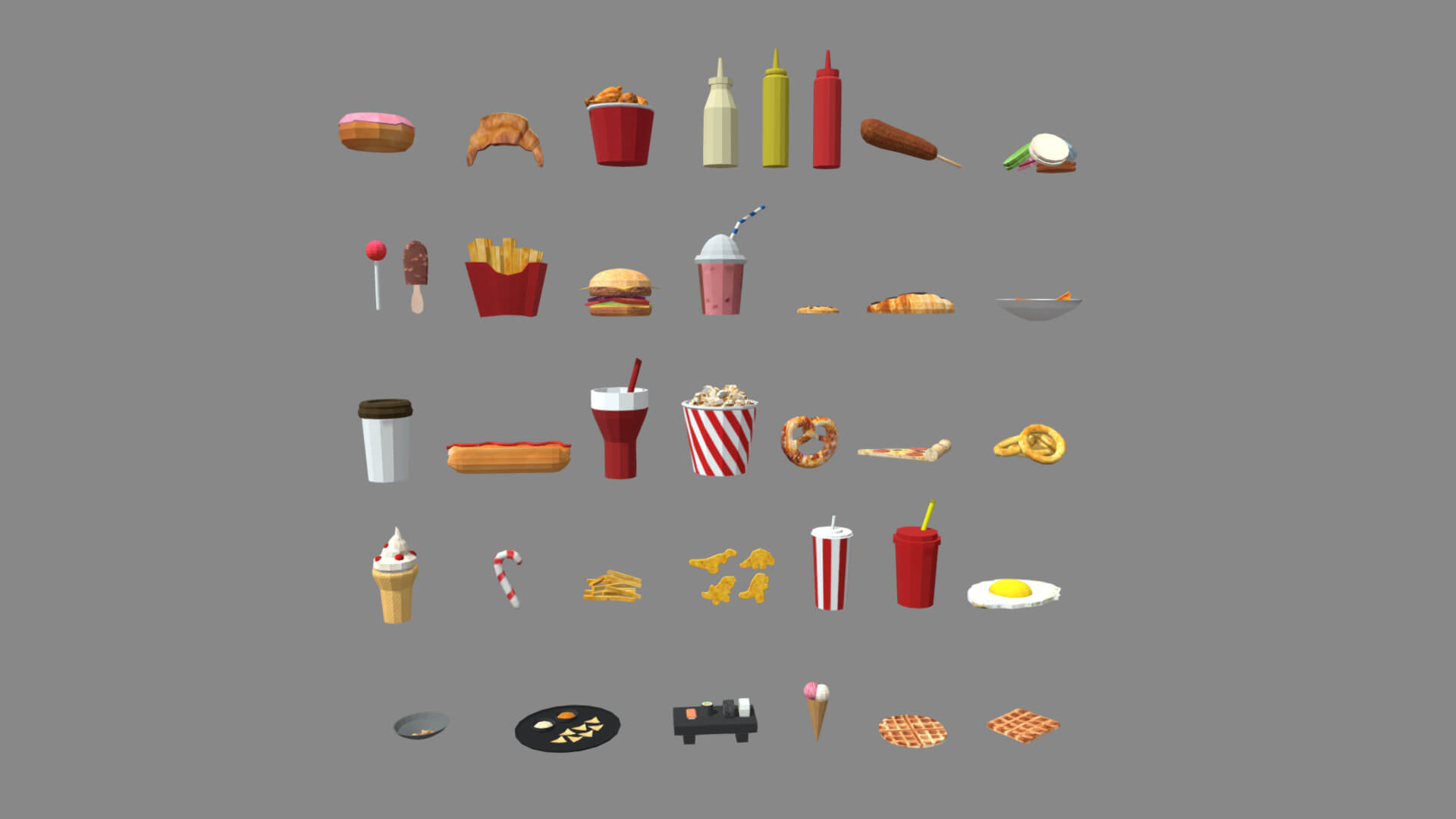 Low Poly Fast Food Pack 01 - 3D Model by ViperJr3D