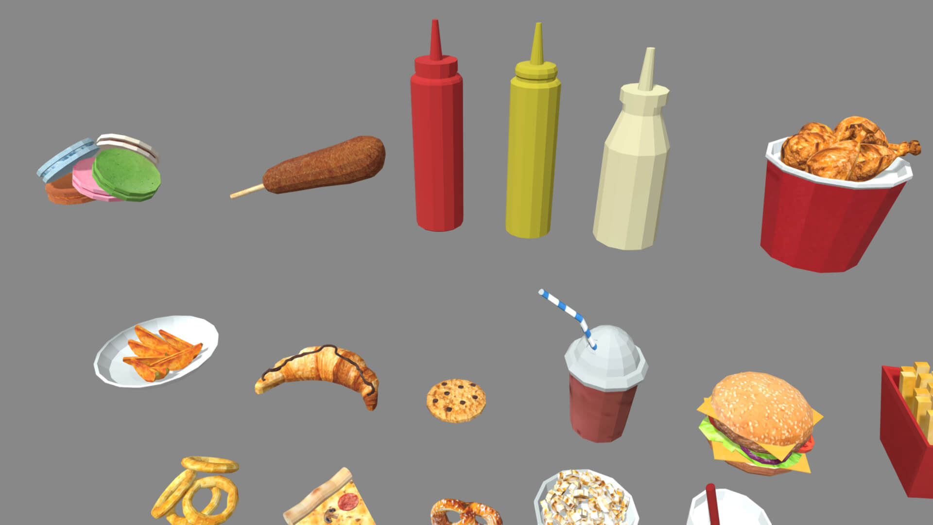 Low Poly Fast Food Pack 01 - 3D Model by ViperJr3D