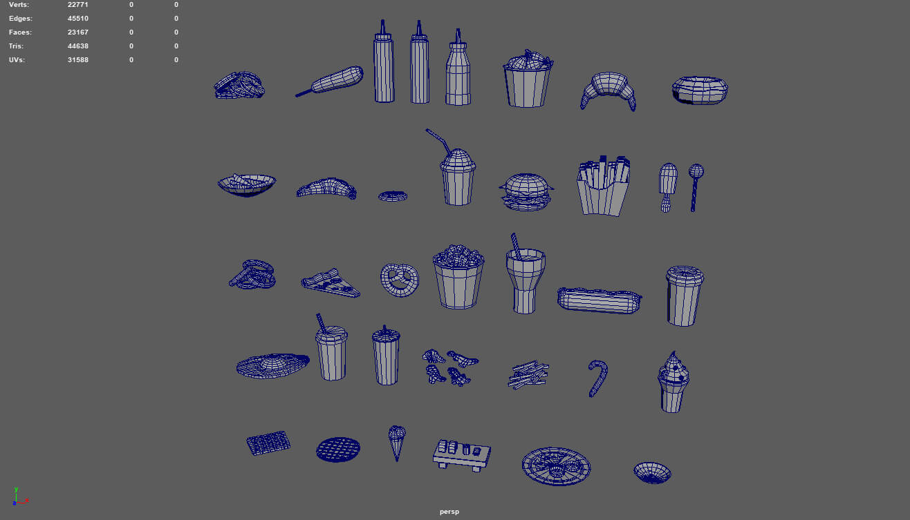 Low Poly Fast Food Pack 01 - 3D Model by ViperJr3D