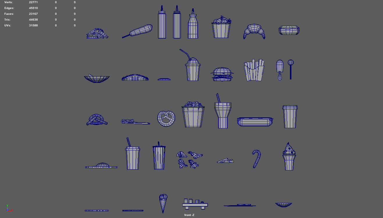 Low Poly Fast Food Pack 01 - 3D Model by ViperJr3D