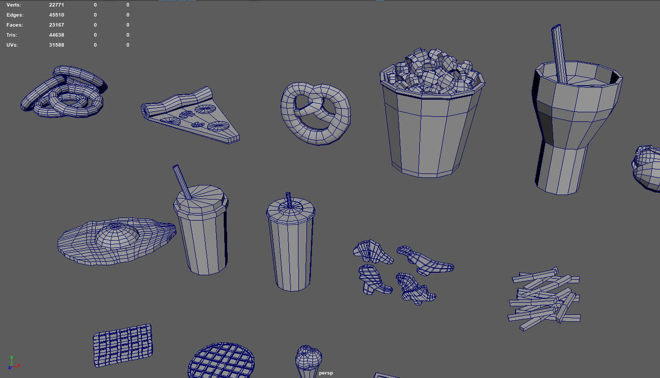 Low Poly Fast Food Pack 01 - 3D Model by ViperJr3D