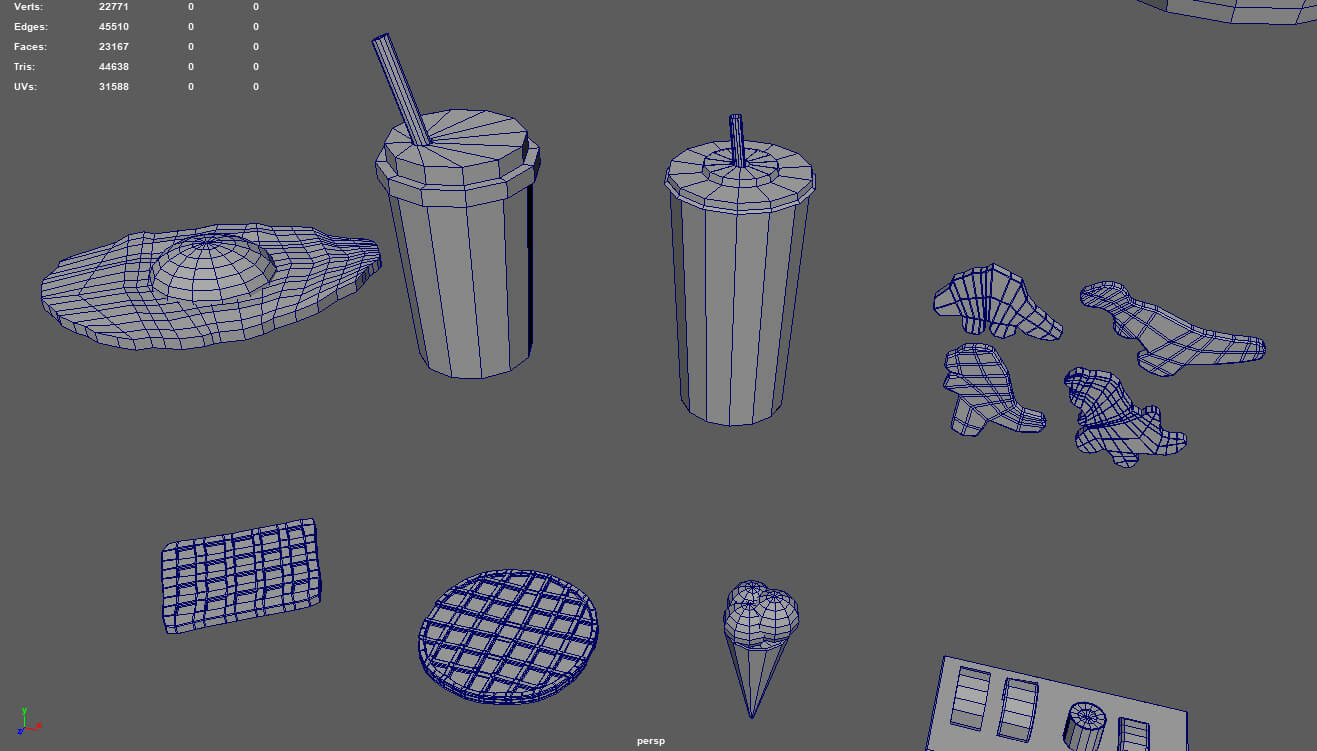 Low Poly Fast Food Pack 01 - 3D Model by ViperJr3D