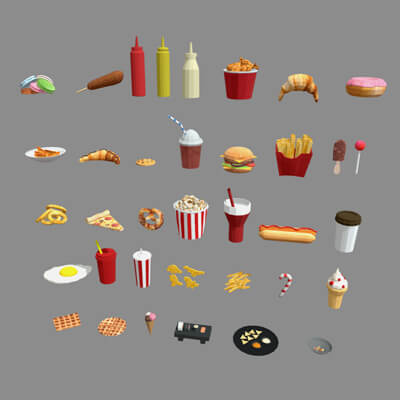Low Poly Fast Food Pack 01 - 3D Model by ViperJr3D