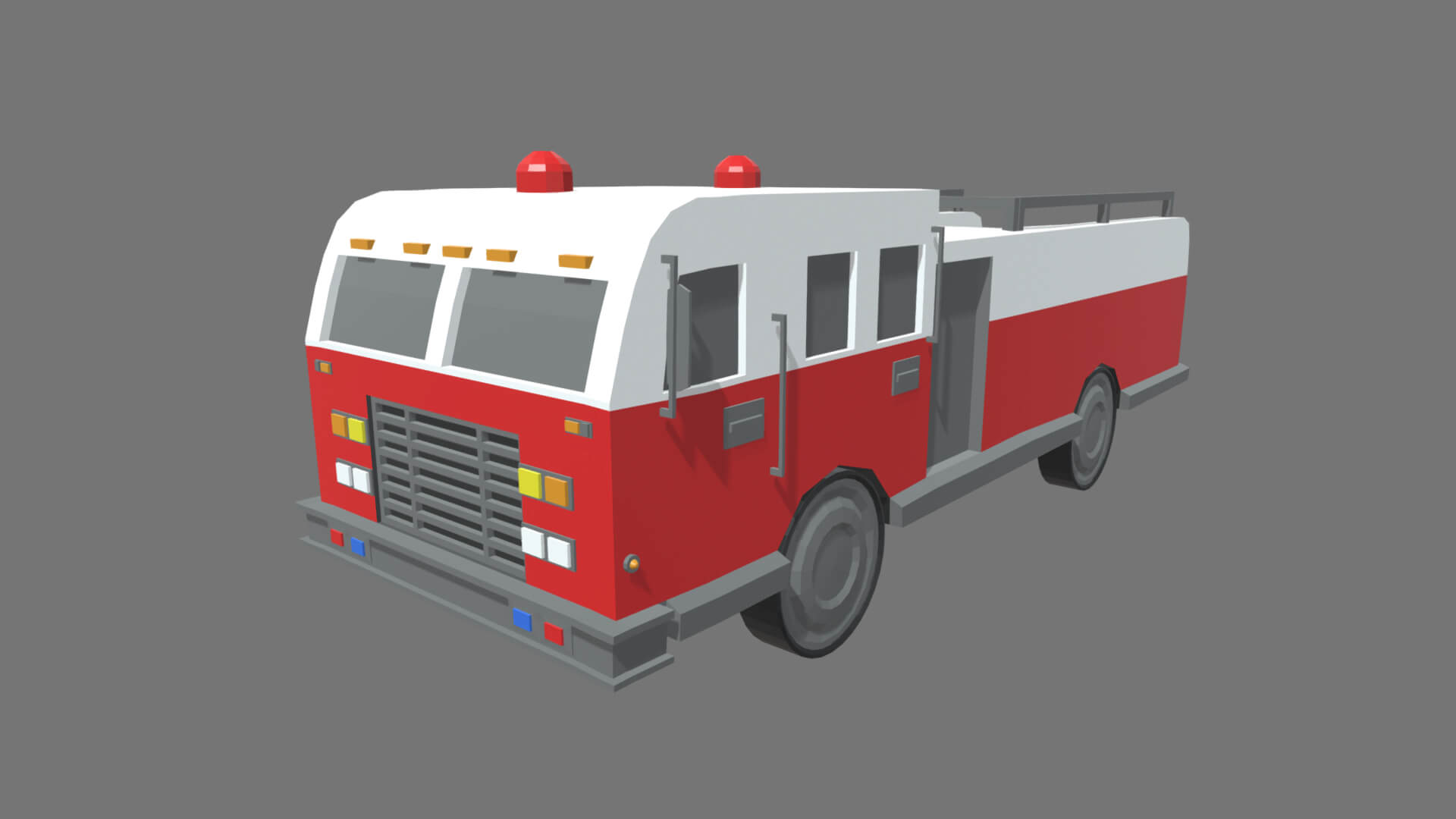 Low Poly Fire Truck 01 - 3D Model by ViperJr3D