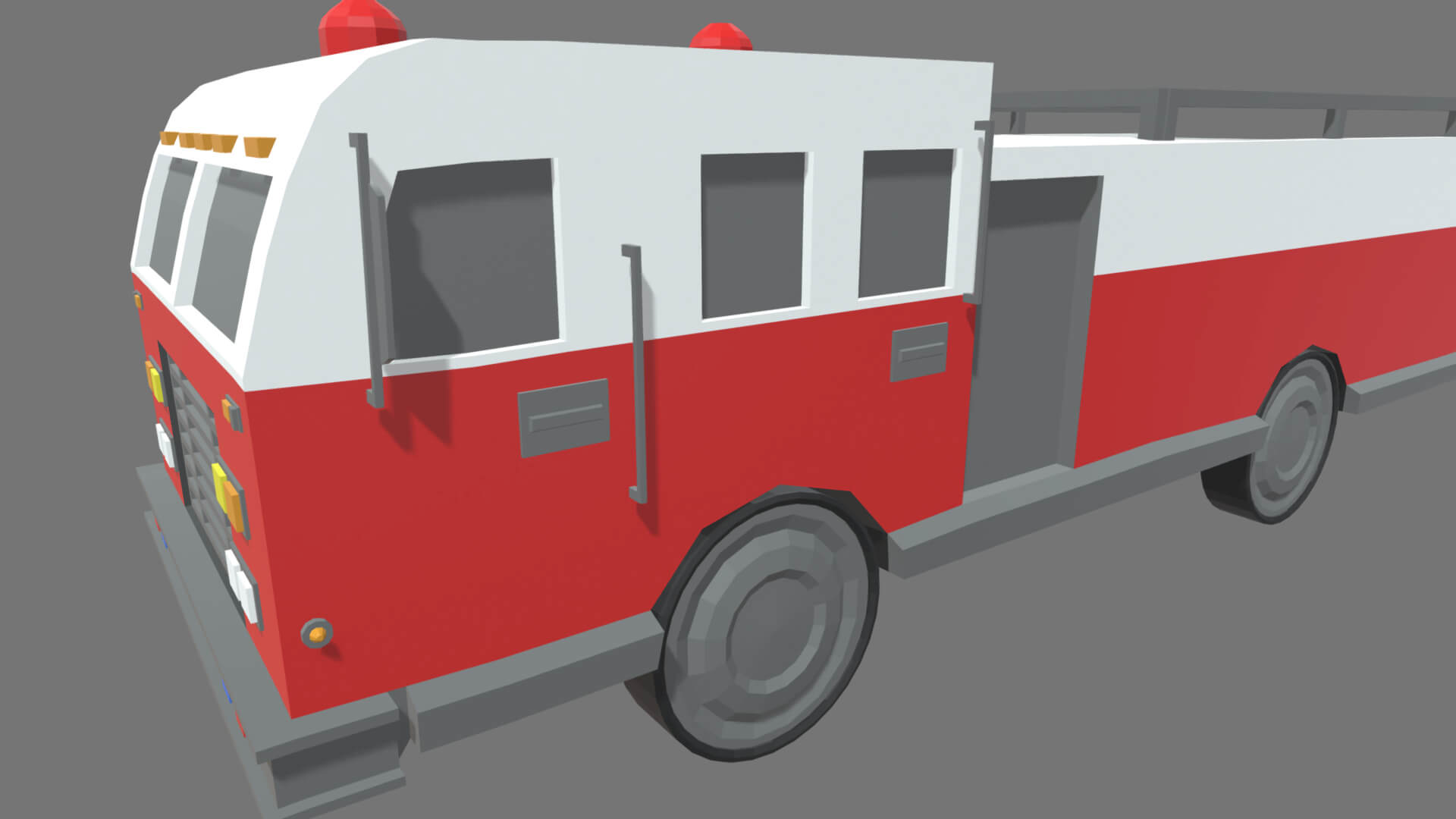 Low Poly Fire Truck 01 - 3D Model by ViperJr3D