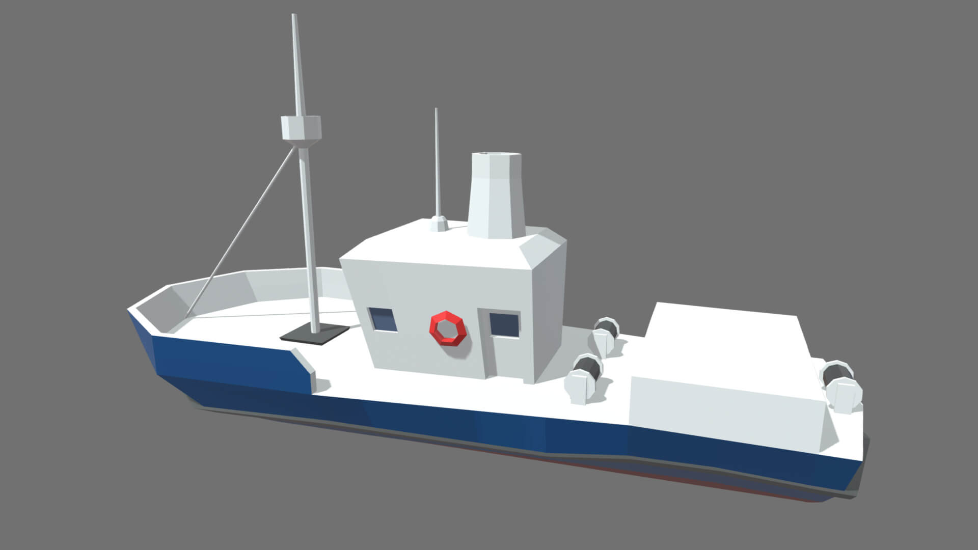 Low Poly Fishing Boat 01 - 3D Model by ViperJr3D