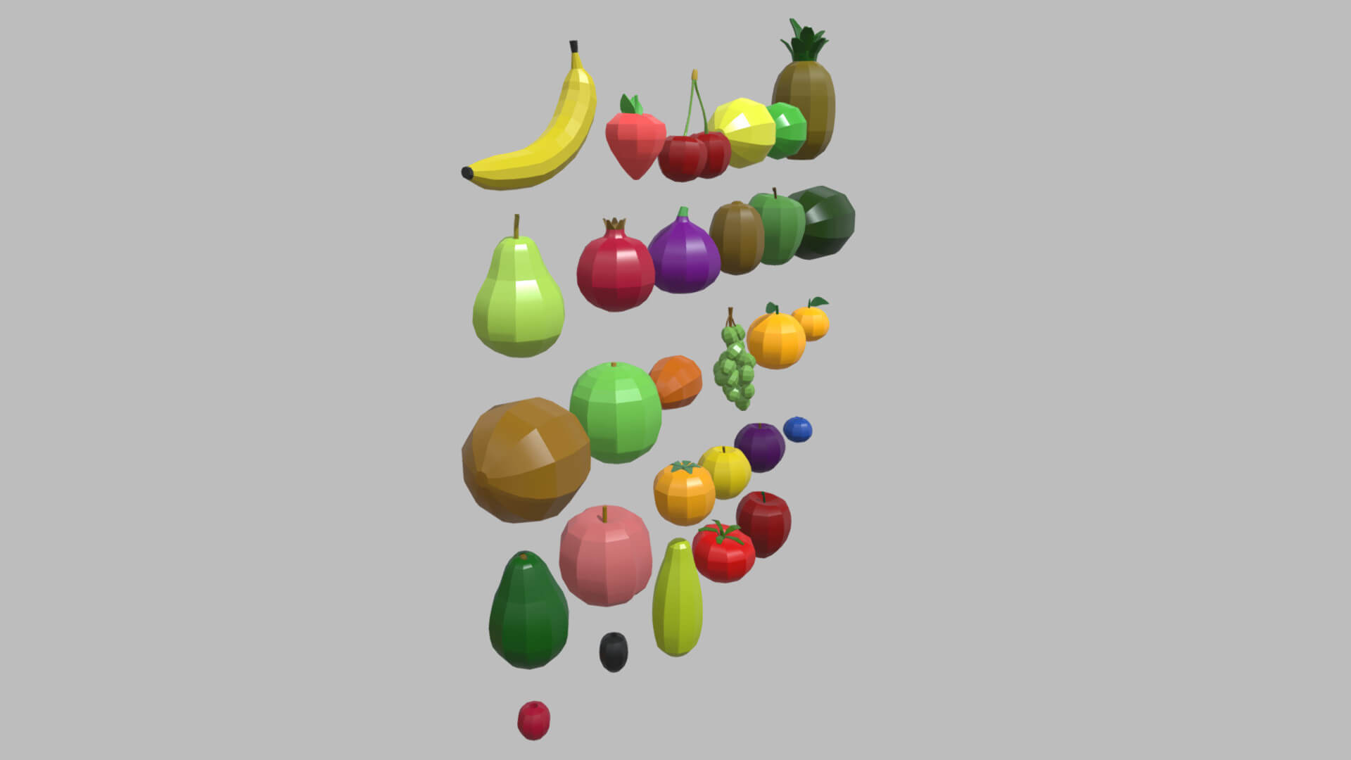 Low Poly Fruit Pack - 3D Model by ViperJr3D
