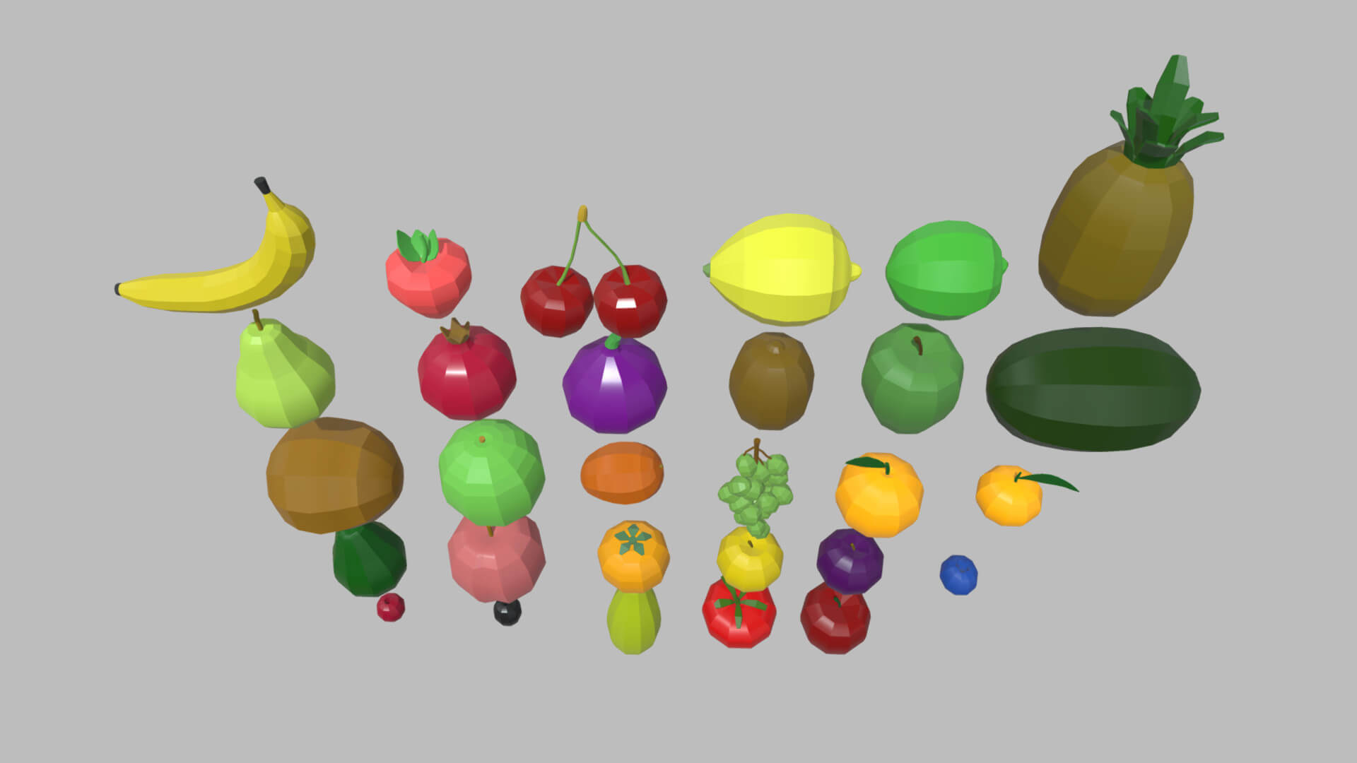 Low Poly Fruit Pack - 3D Model by ViperJr3D