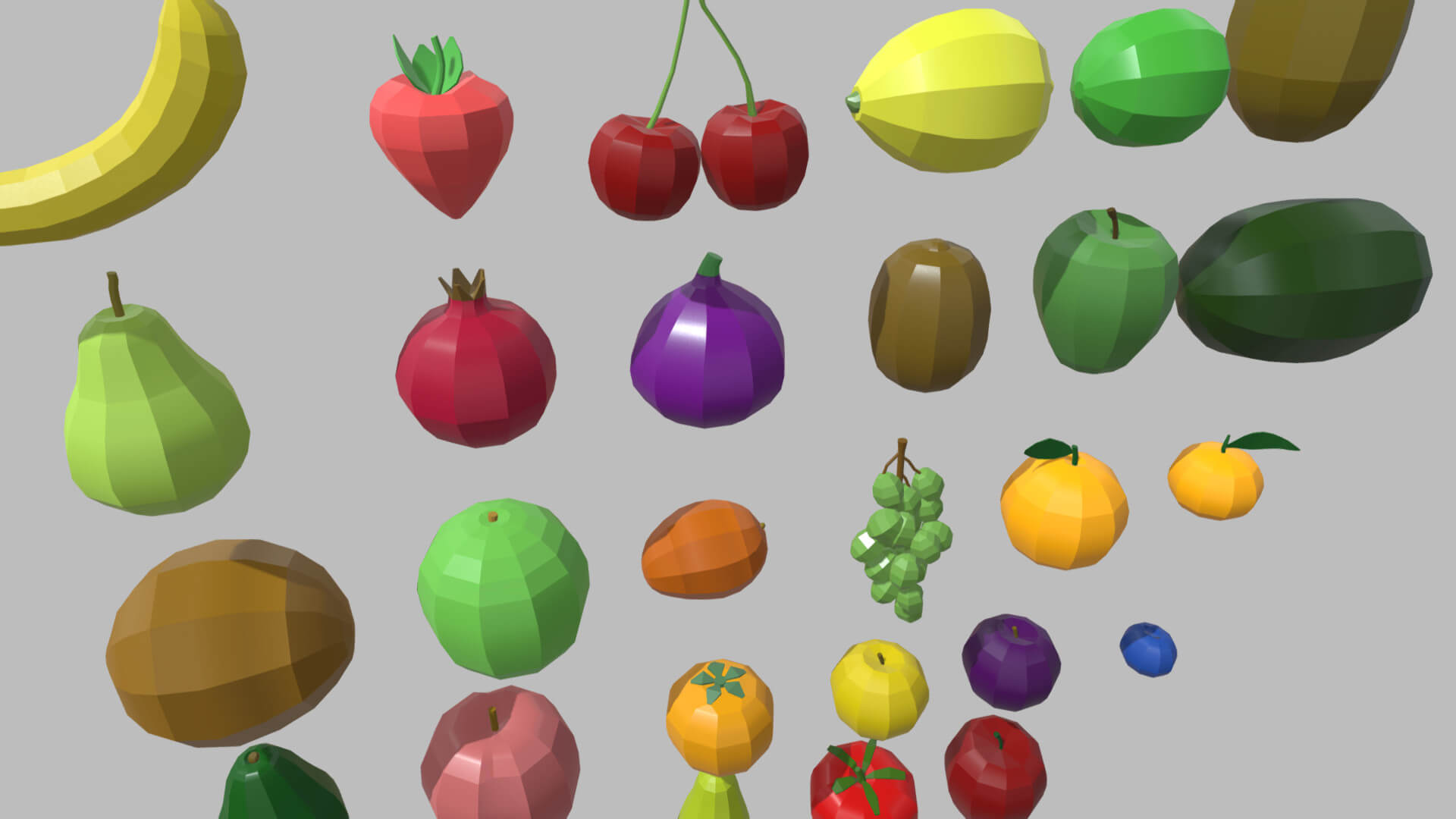 Low Poly Fruit Pack - 3D Model by ViperJr3D