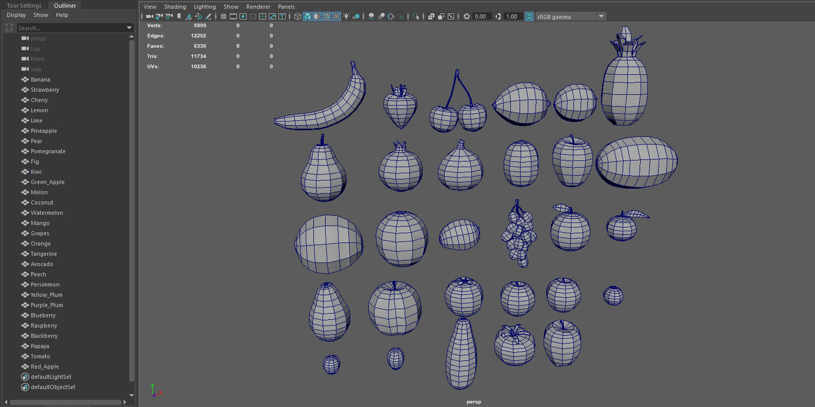 Low Poly Fruit Pack - 3D Model by ViperJr3D