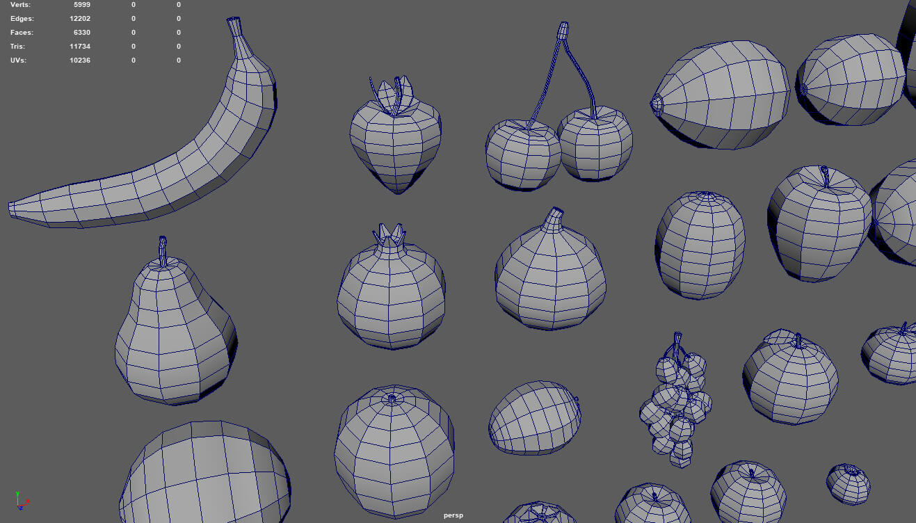 Low Poly Fruit Pack - 3D Model by ViperJr3D