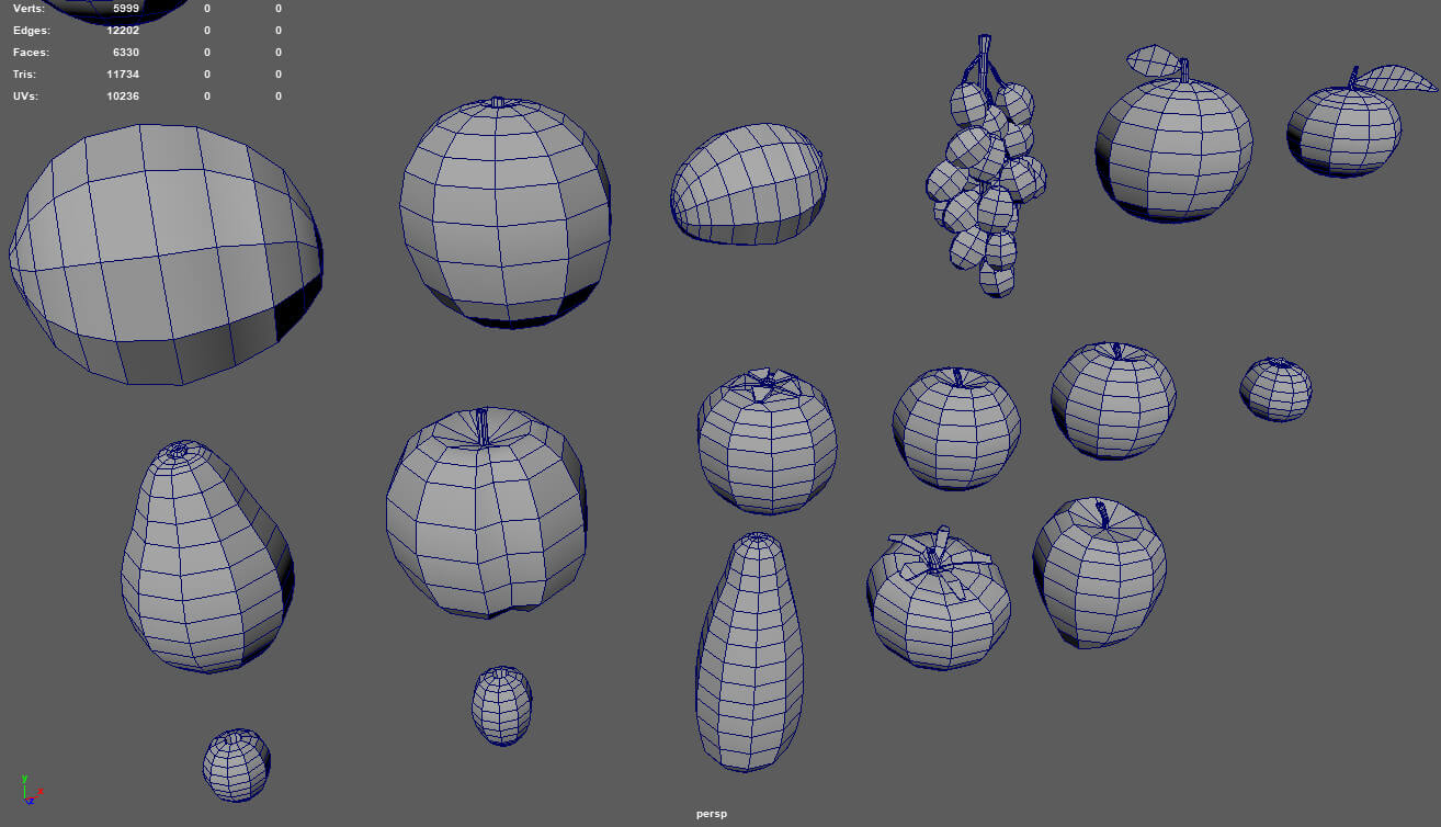 Low Poly Fruit Pack - 3D Model by ViperJr3D