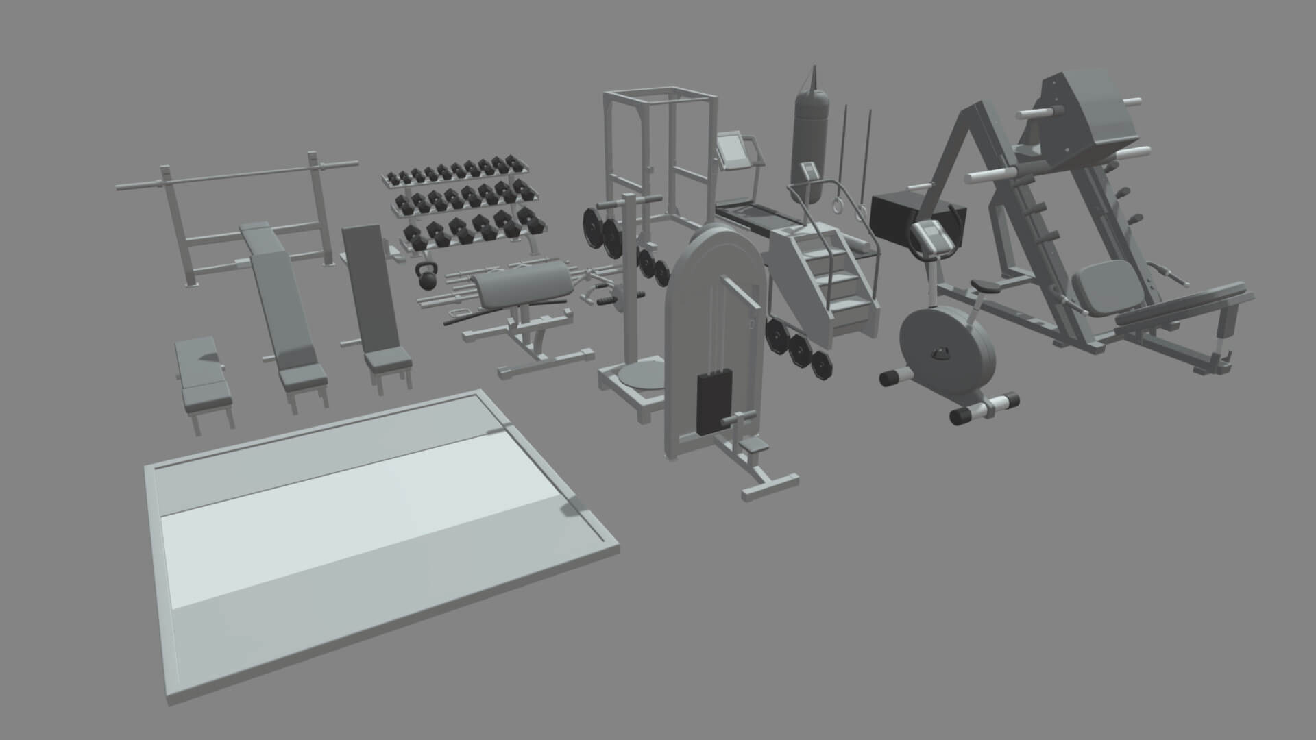 Low Poly Gym - 3D Model by ViperJr3D