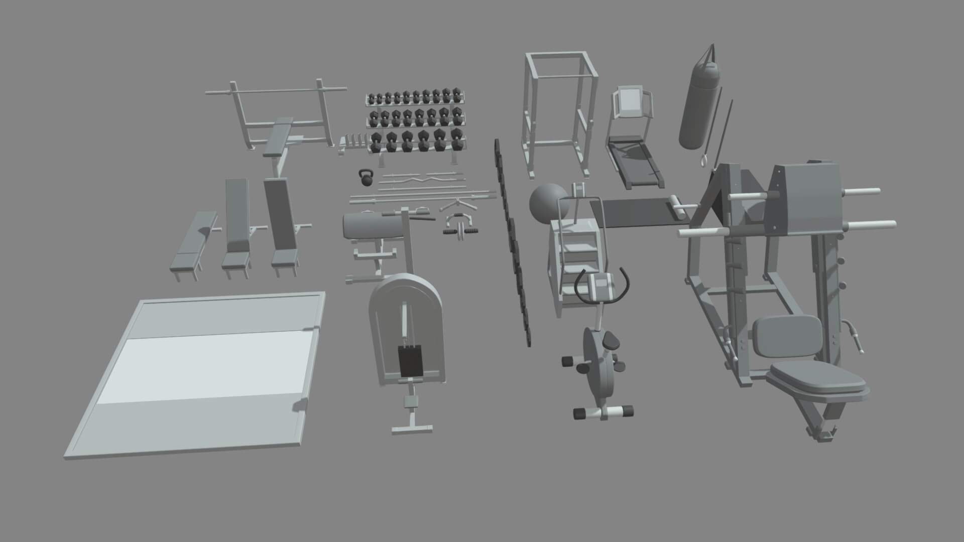 Low Poly Gym - 3D Model by ViperJr3D