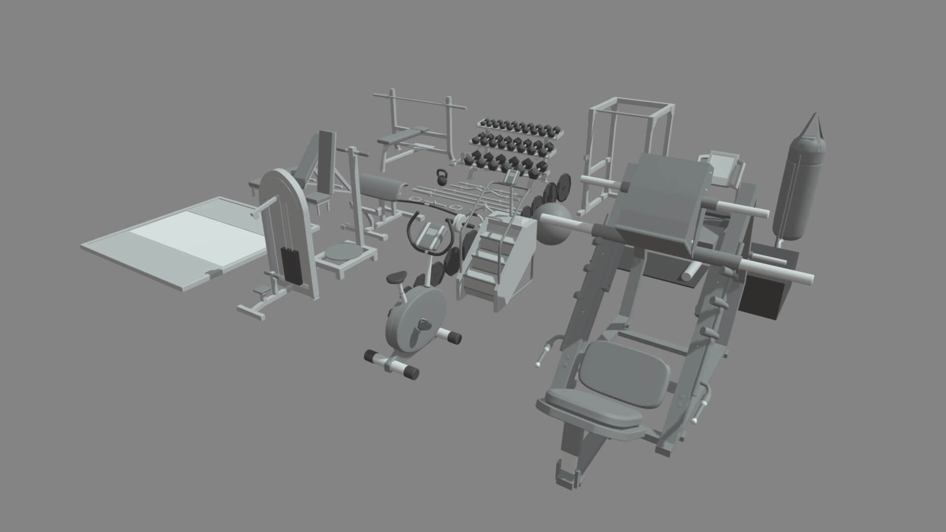 Low Poly Gym - 3D Model by ViperJr3D