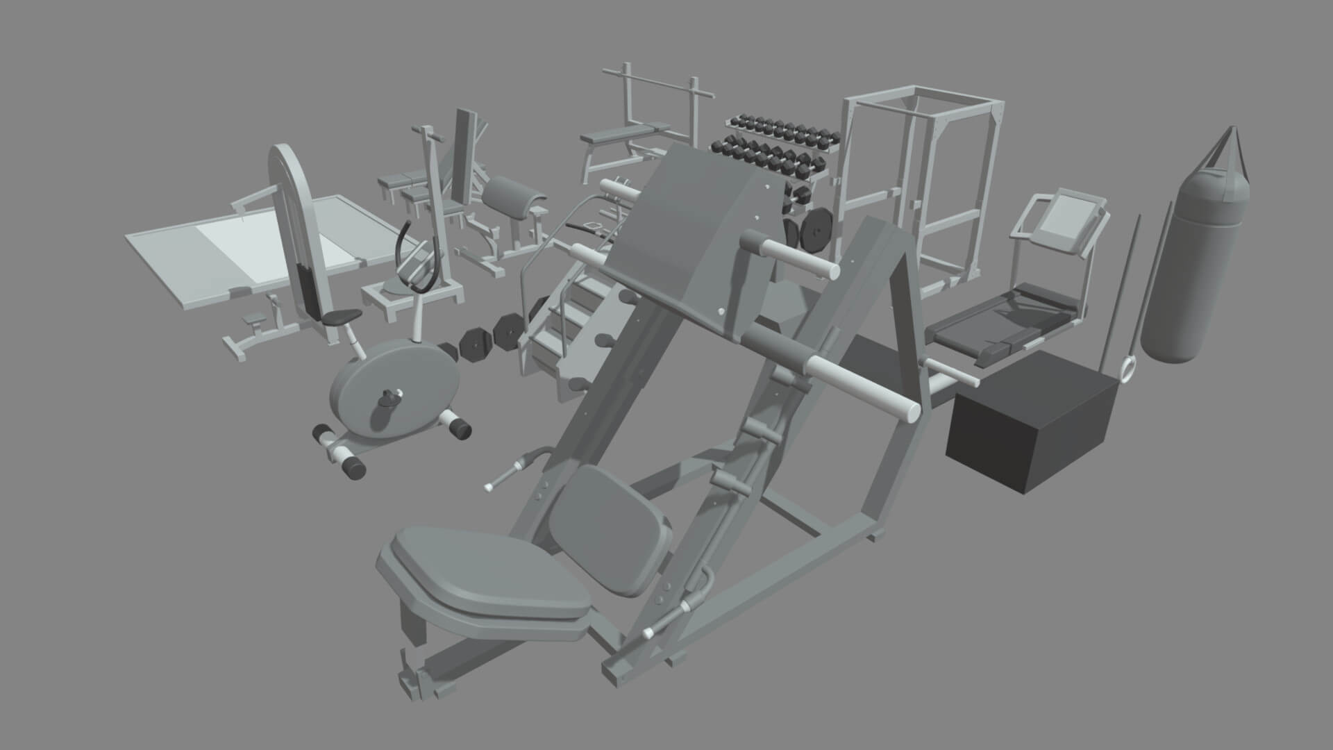 Low Poly Gym - 3D Model by ViperJr3D
