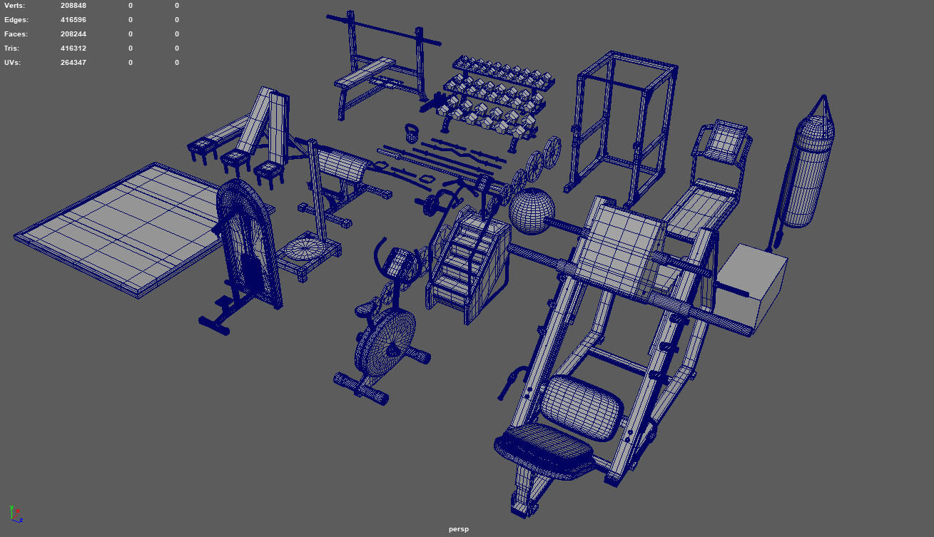 Low Poly Gym - 3D Model by ViperJr3D