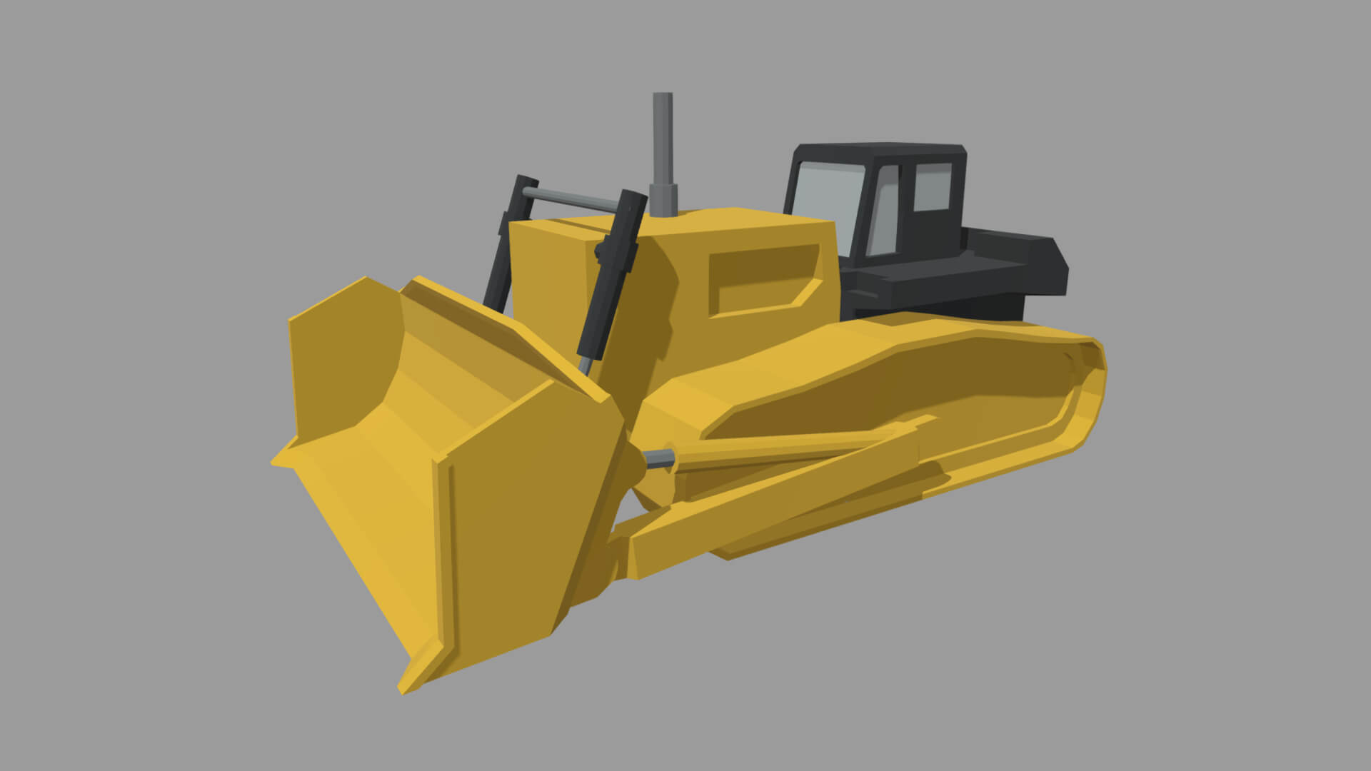 Low Poly Hydraulic Bulldozer 01 - 3D Model by ViperJr3D