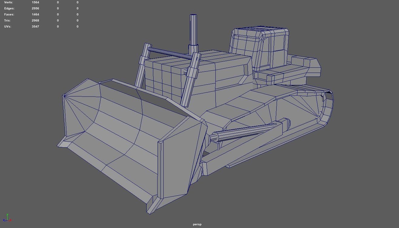 Low Poly Hydraulic Bulldozer 01 - 3D Model by ViperJr3D