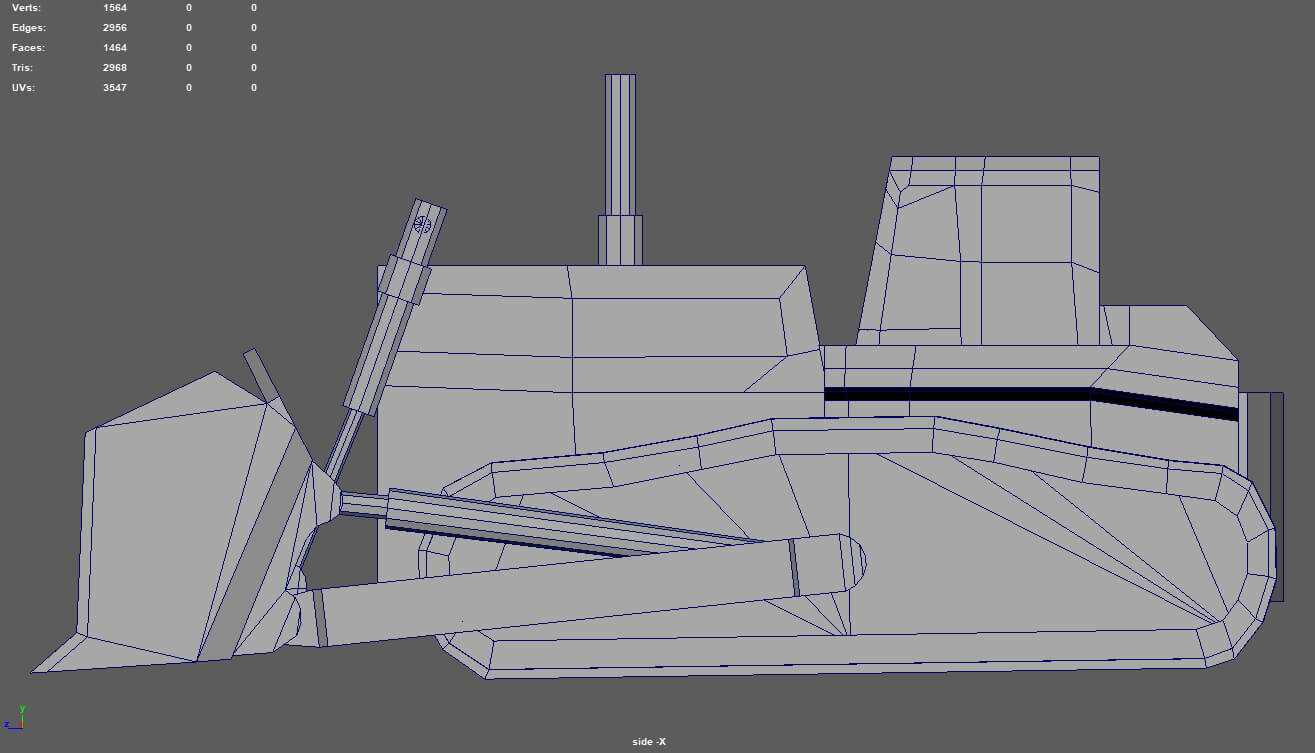 Low Poly Hydraulic Bulldozer 01 - 3D Model by ViperJr3D