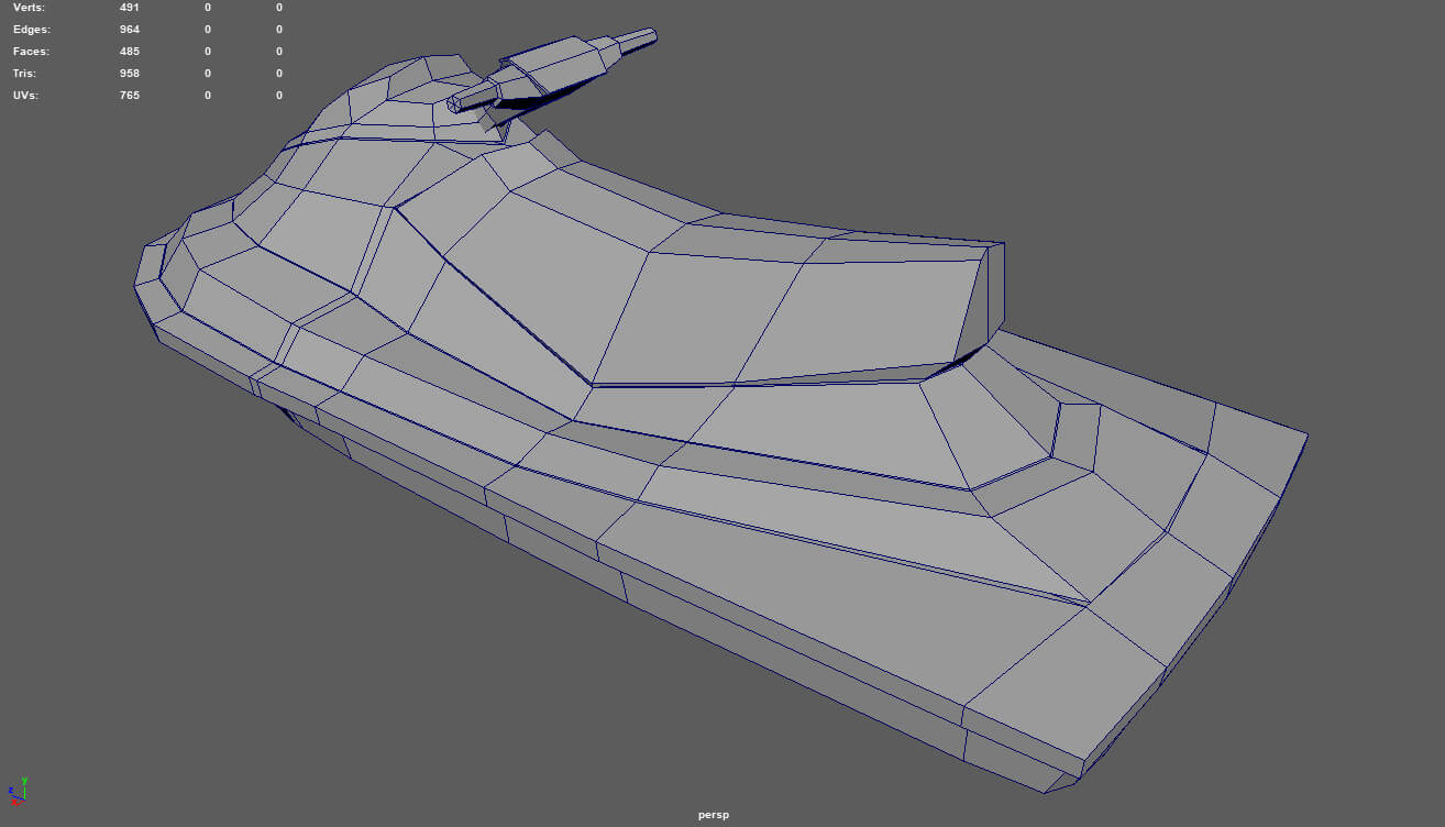 Low Poly Jet Ski 01 - 3D Model by ViperJr3D