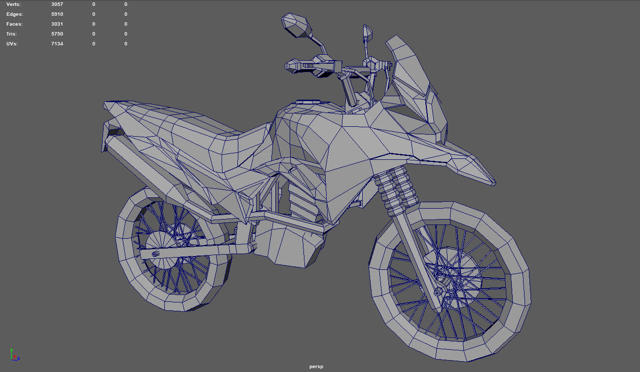 Low Poly Motorbike 01 - 3D Model by ViperJr3D