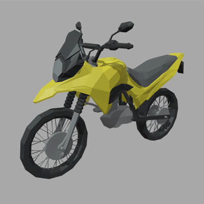 Low Poly Motorbike 01 - 3D Model by ViperJr3D