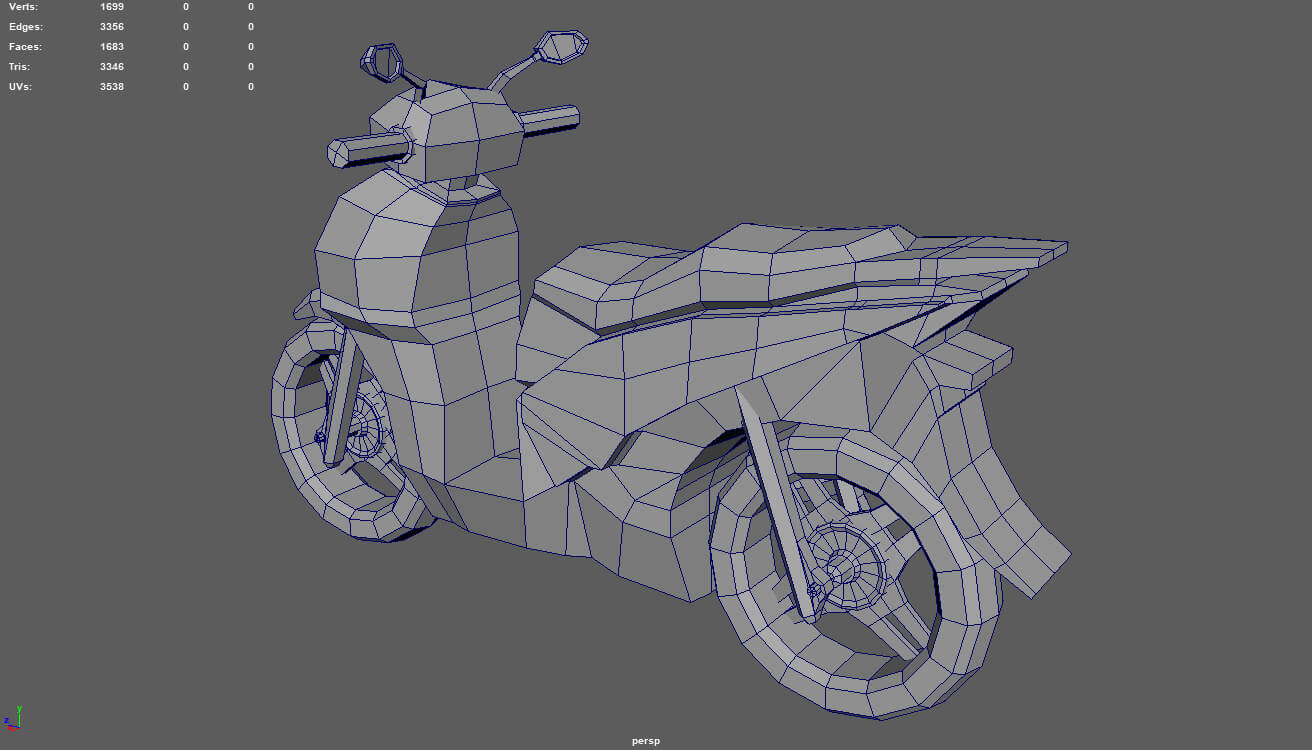 Low Poly Motorbike 04 - 3D Model by ViperJr3D
