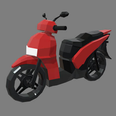 Low Poly Motorbike 04 - 3D Model by ViperJr3D