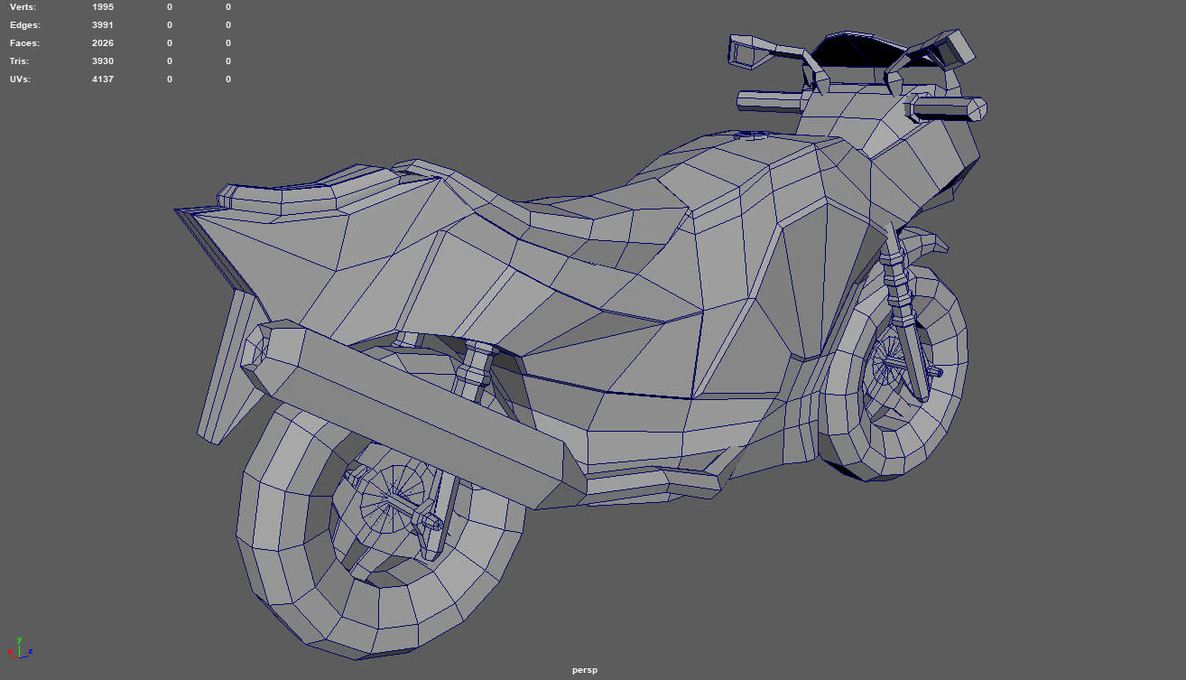 Low Poly Motorbike 05 - 3D Model by ViperJr3D