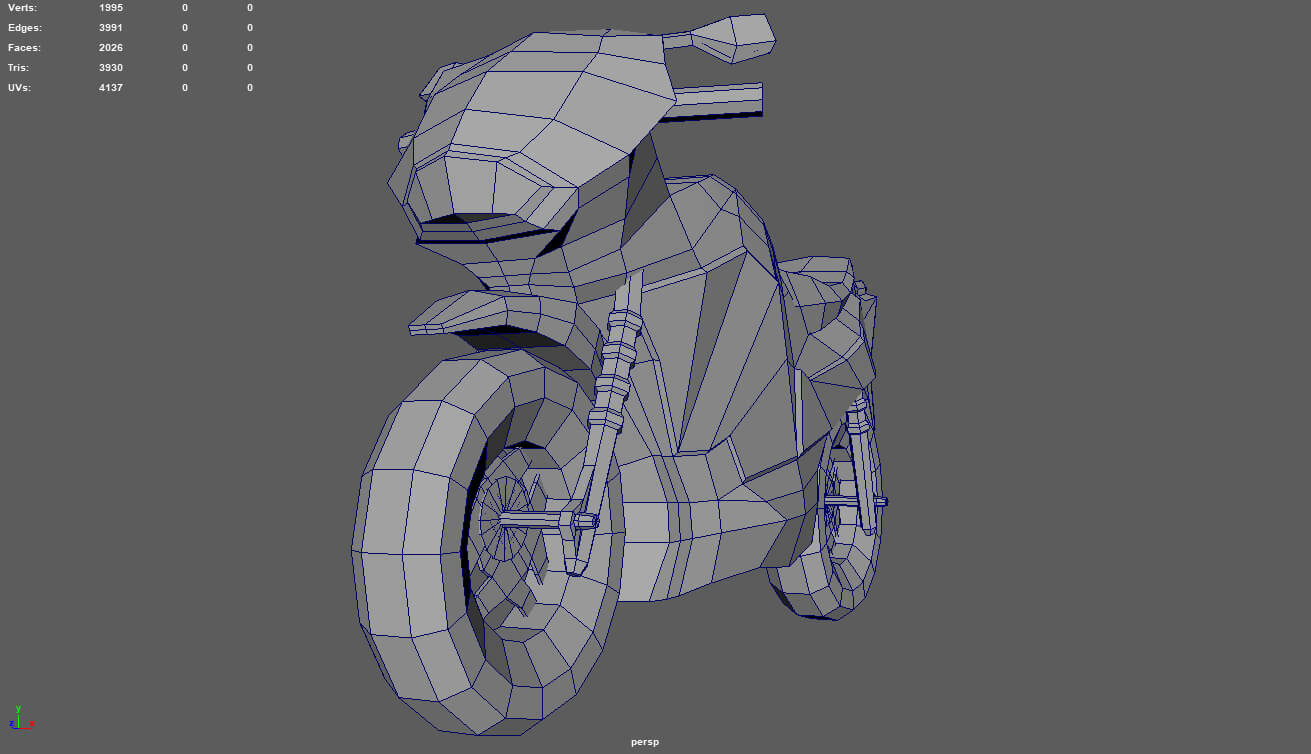 Low Poly Motorbike 05 - 3D Model by ViperJr3D
