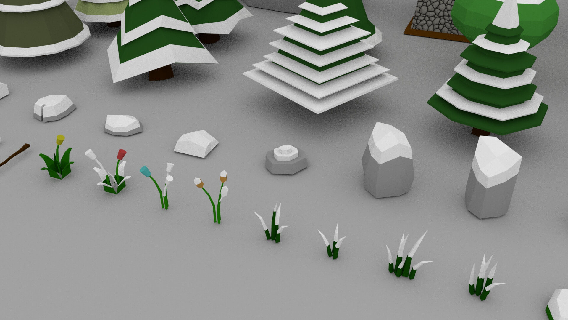Low Poly Normal Snow Trees Pack - 3D Model by ViperJr3D
