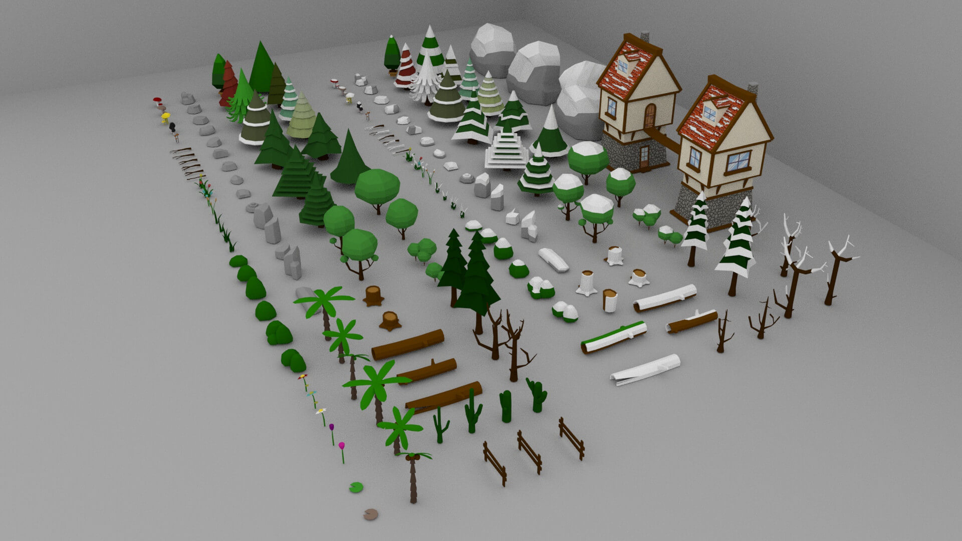Low Poly Normal Snow Trees Pack - 3D Model by ViperJr3D