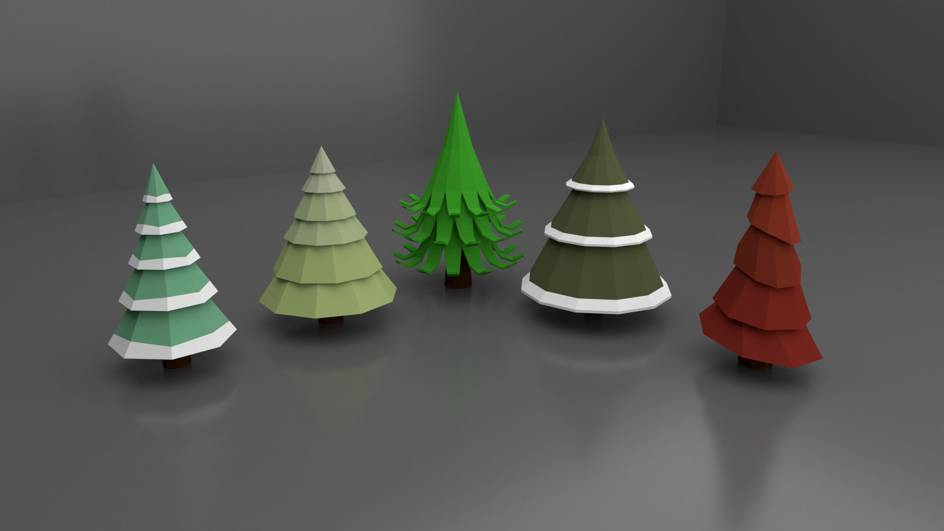 Low Poly Normal Snow Trees Pack - 3D Model by ViperJr3D