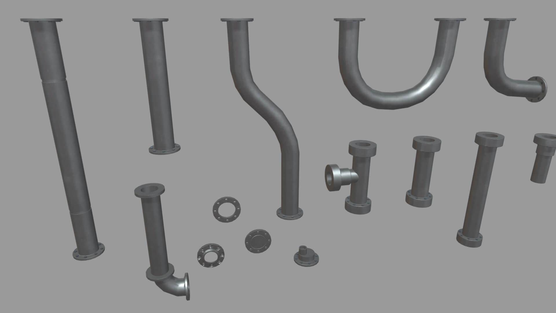 Low Poly Pipes Pack - 3D Model by ViperJr3D