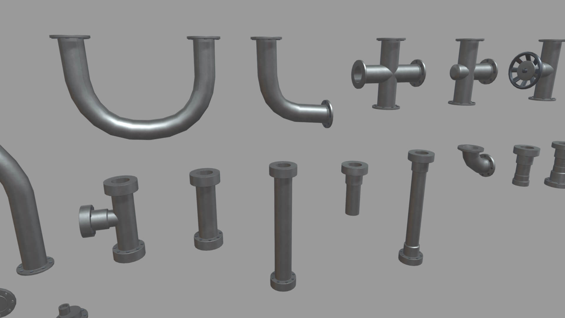 Low Poly Pipes Pack - 3D Model by ViperJr3D