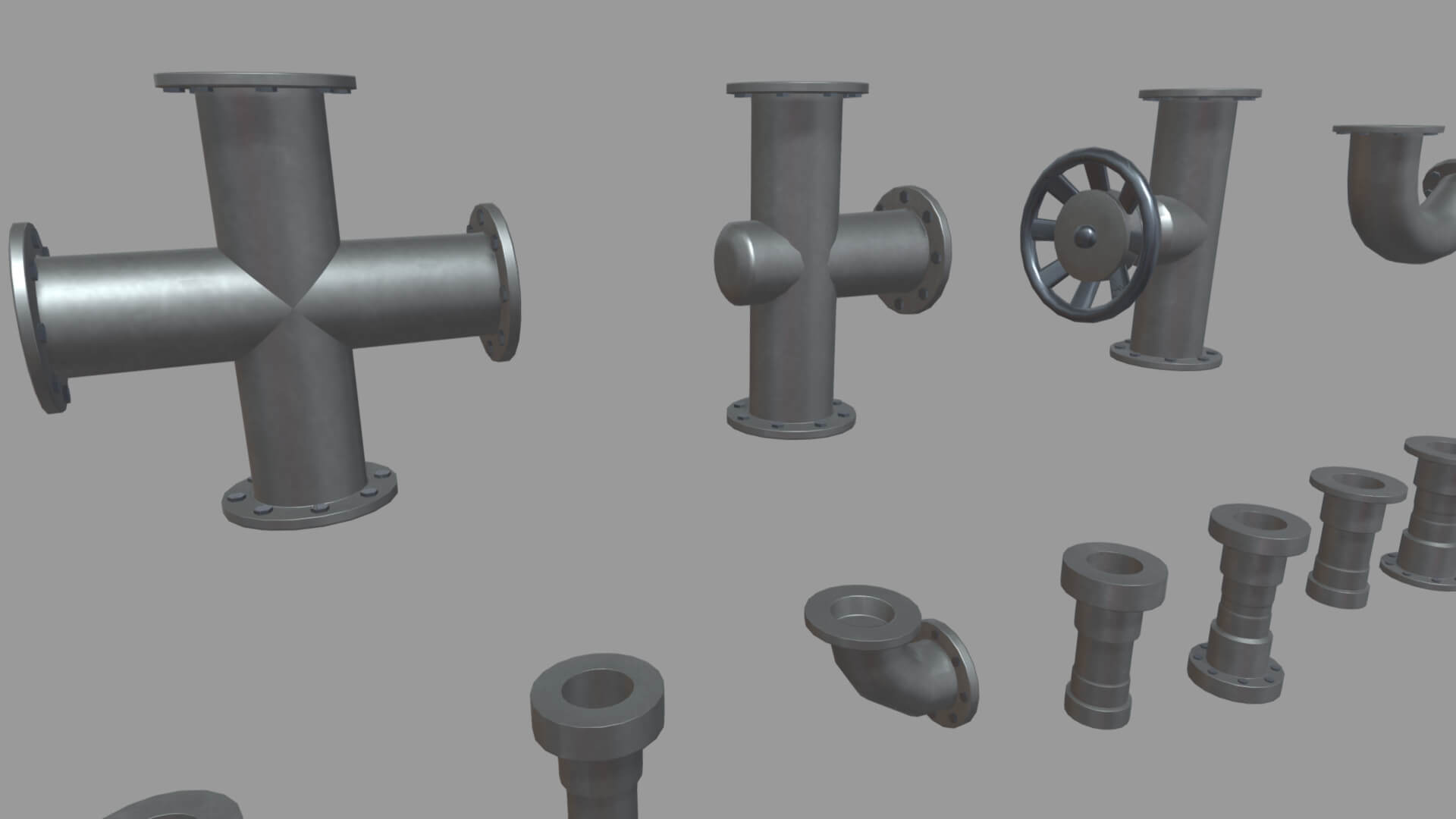 Low Poly Pipes Pack - 3D Model by ViperJr3D