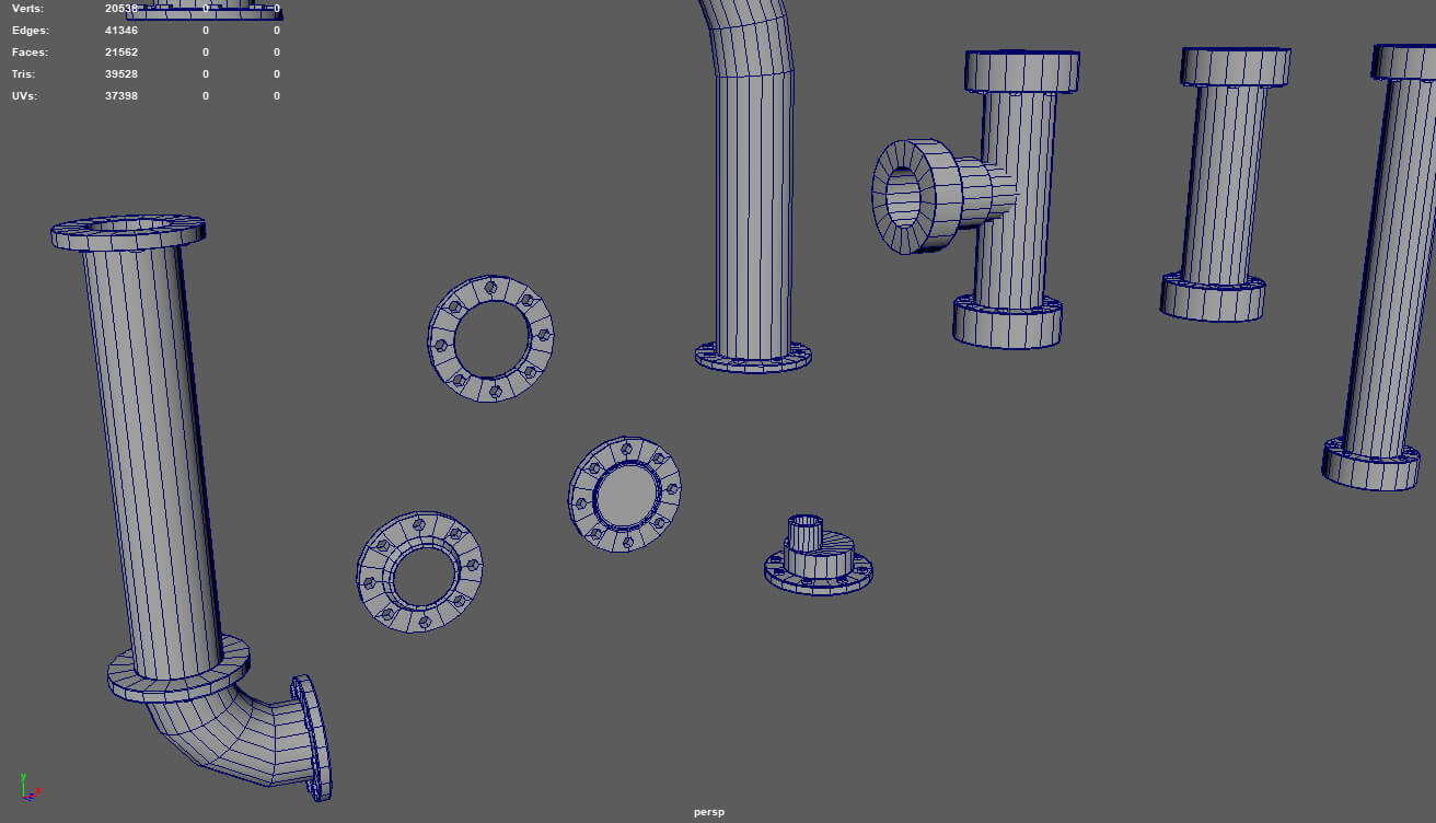 Low Poly Pipes Pack - 3D Model by ViperJr3D